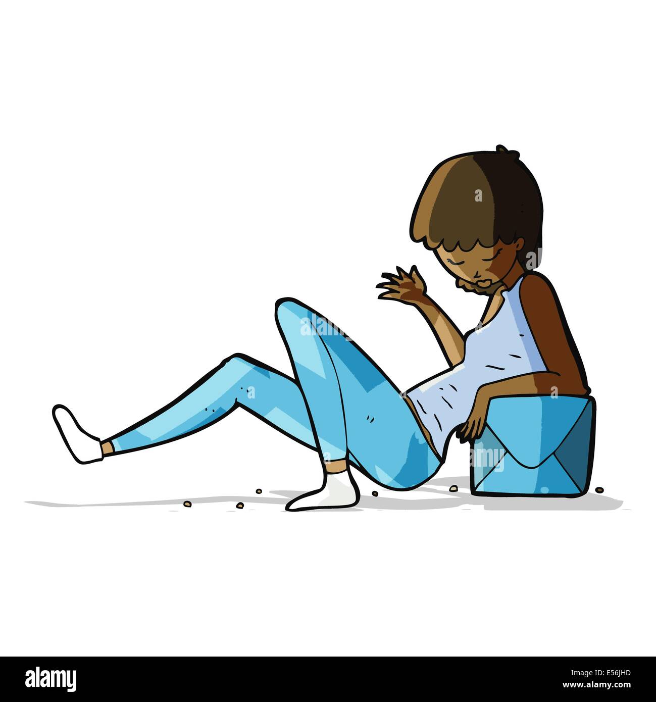 cartoon woman leaning on package box Stock Vector Image & Art - Alamy