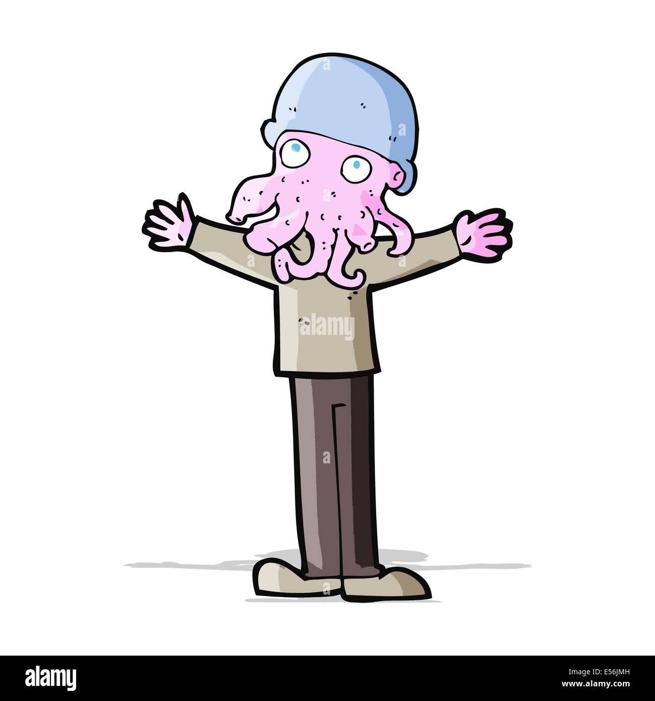 cartoon alien squid face man Stock Vector Image & Art - Alamy