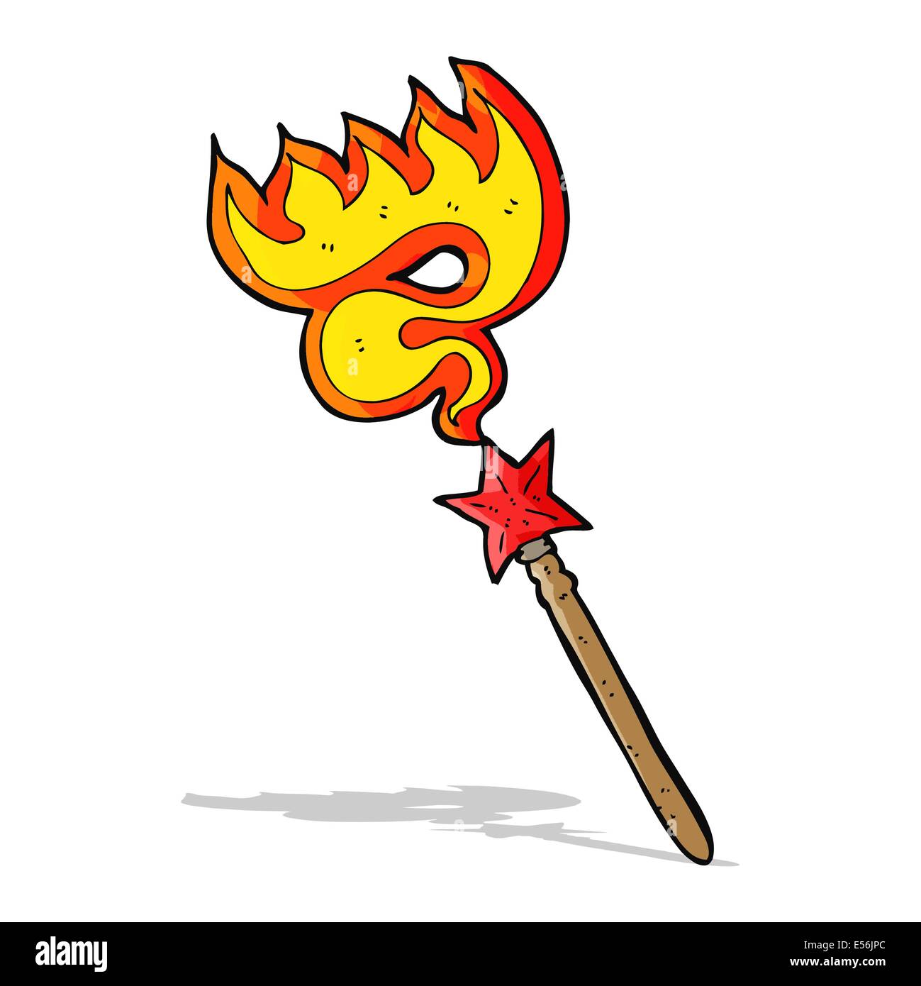 cartoon magic wand casting fire spell Stock Vector Image & Art - Alamy