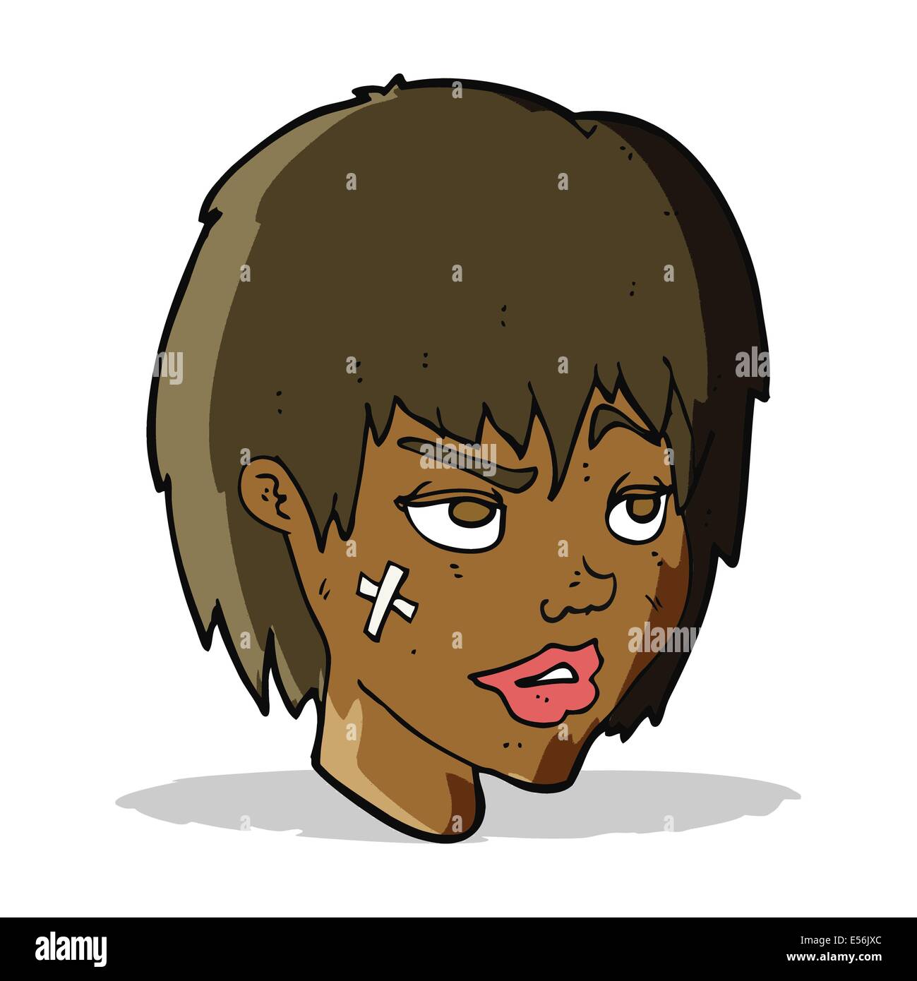 cartoon woman with plaster on face Stock Vector Image & Art - Alamy