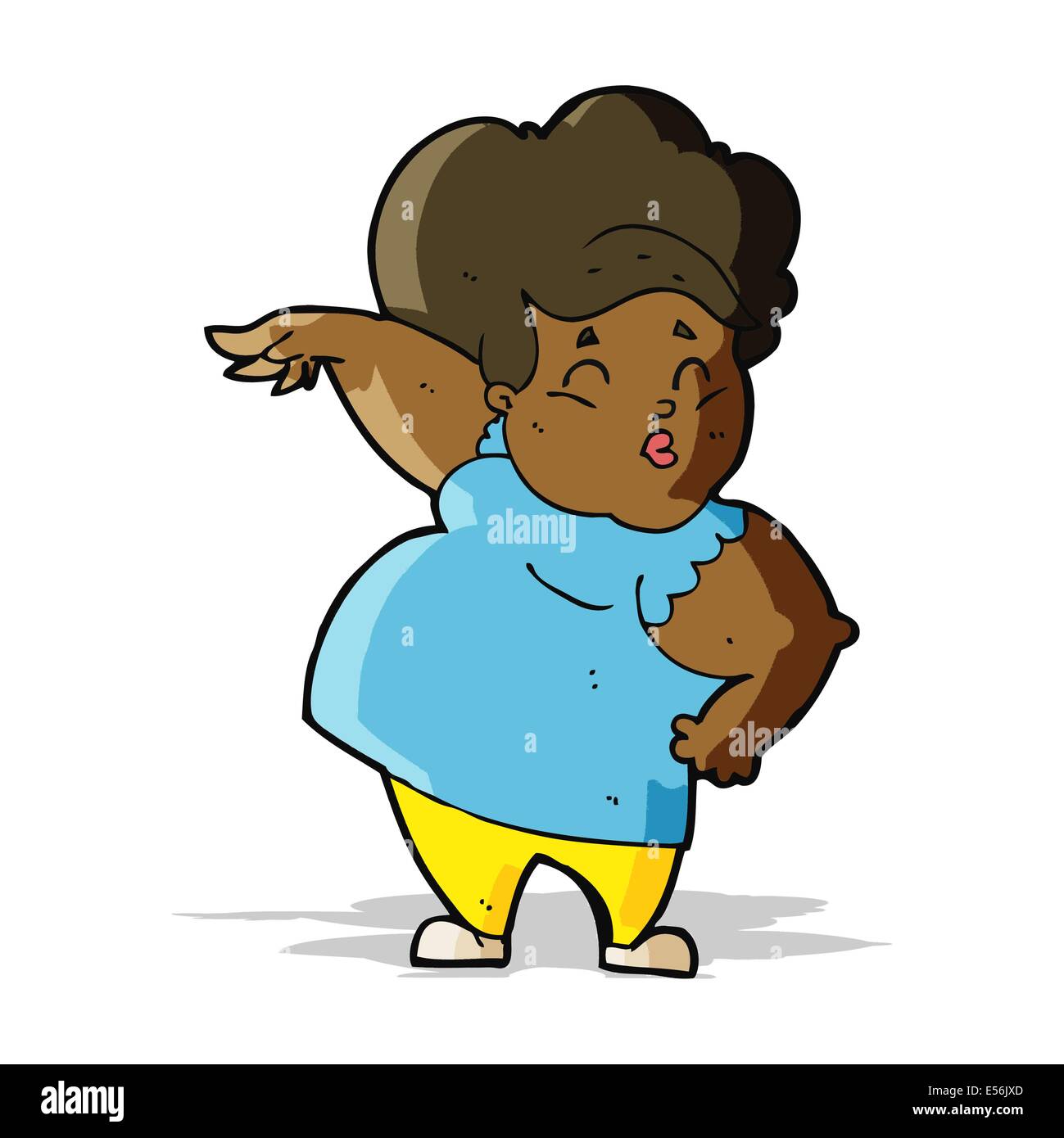 cartoon happy overweight lady Stock Vector Image & Art - Alamy