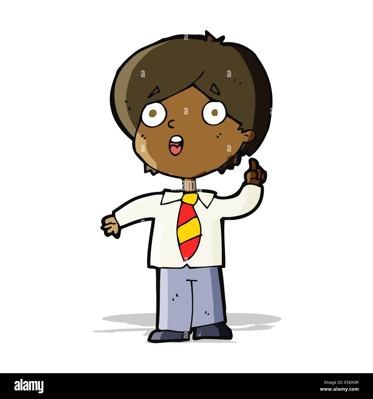 cartoon schoolboy answering question Stock Vector Image & Art - Alamy