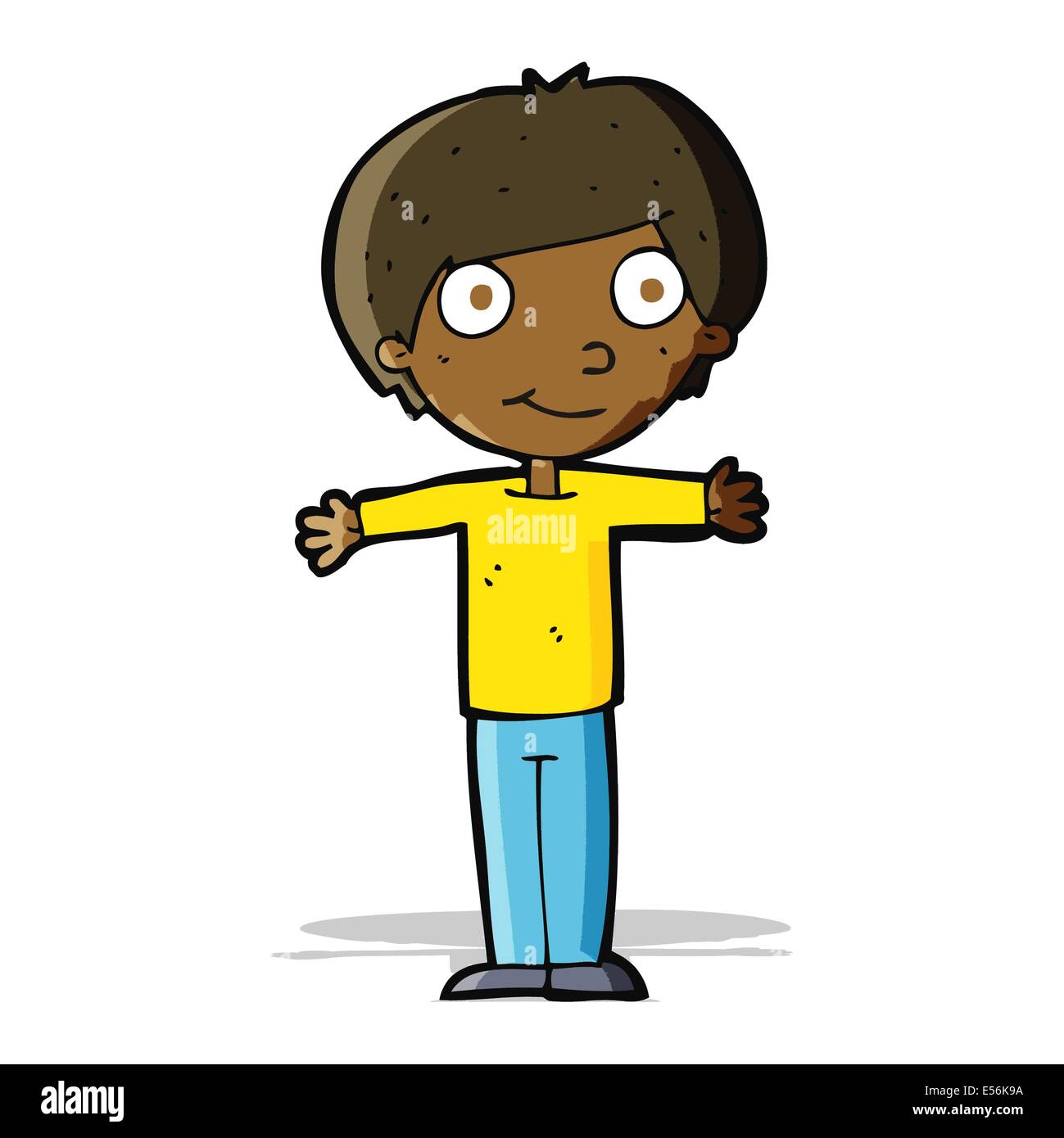 cartoon happy boy with open arms Stock Vector Image & Art - Alamy