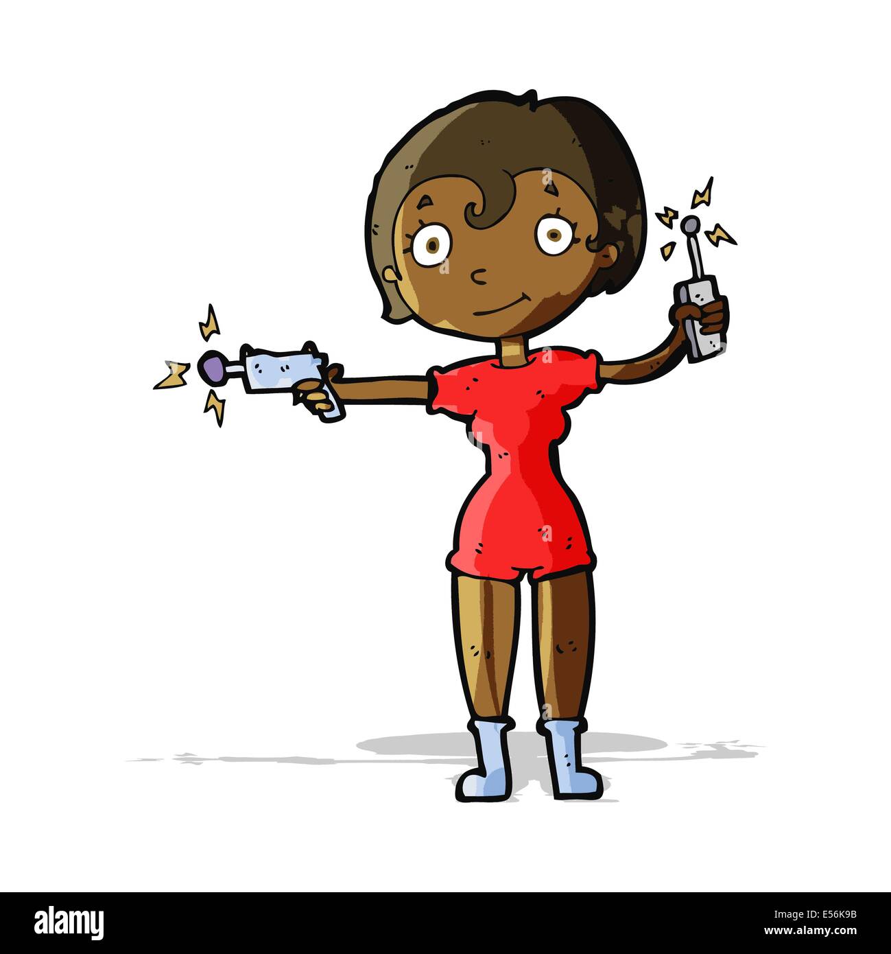 cartoon future space girl Stock Vector Image & Art - Alamy