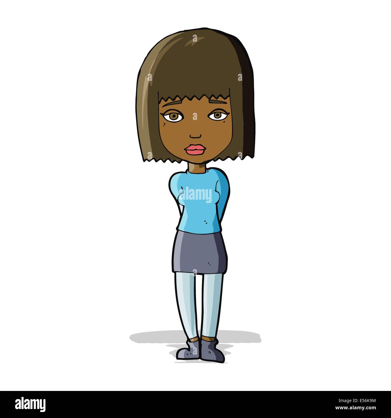 cartoon serious girl Stock Vector Image & Art - Alamy