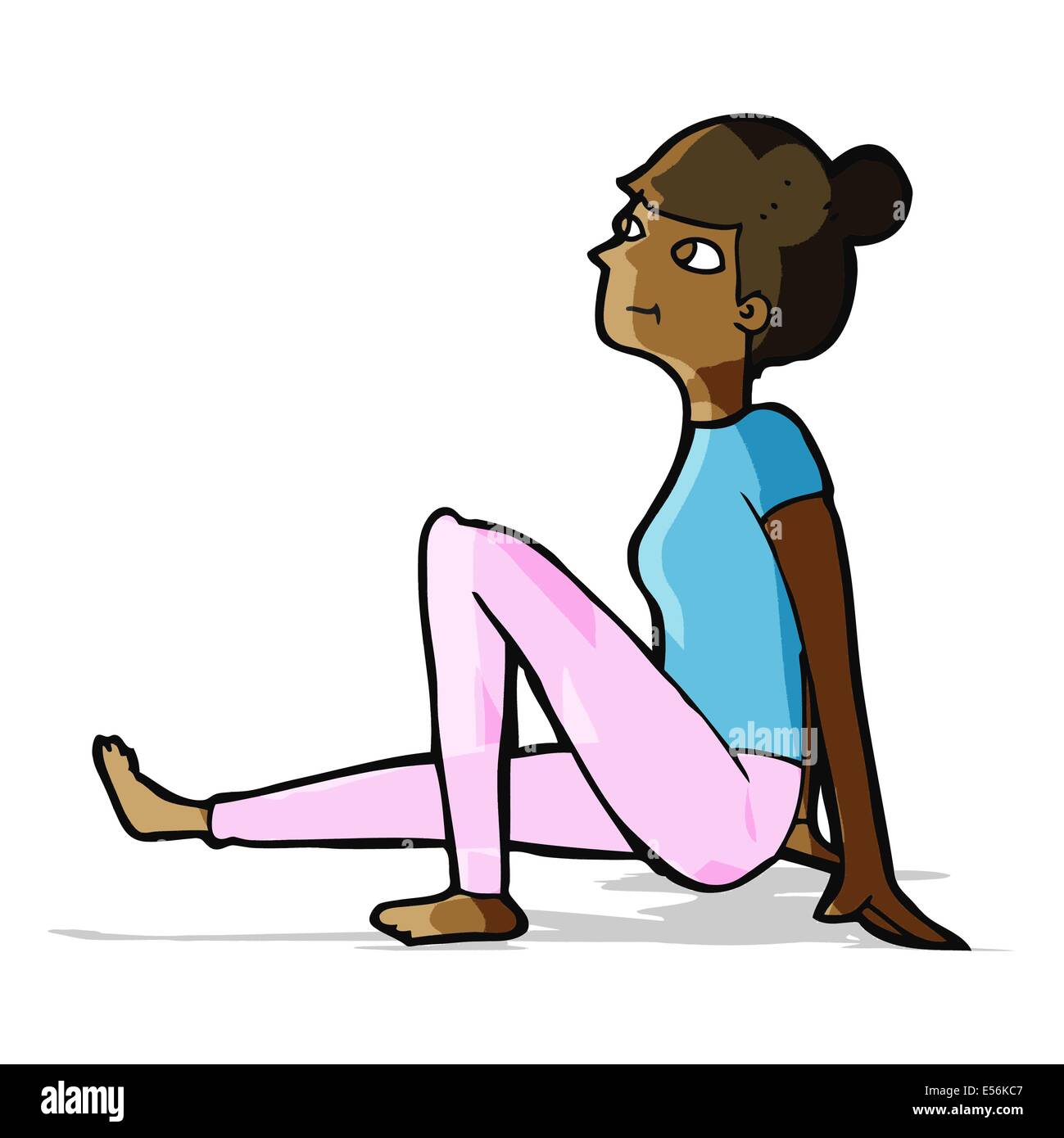 cartoon woman sitting Stock Vector Image & Art - Alamy