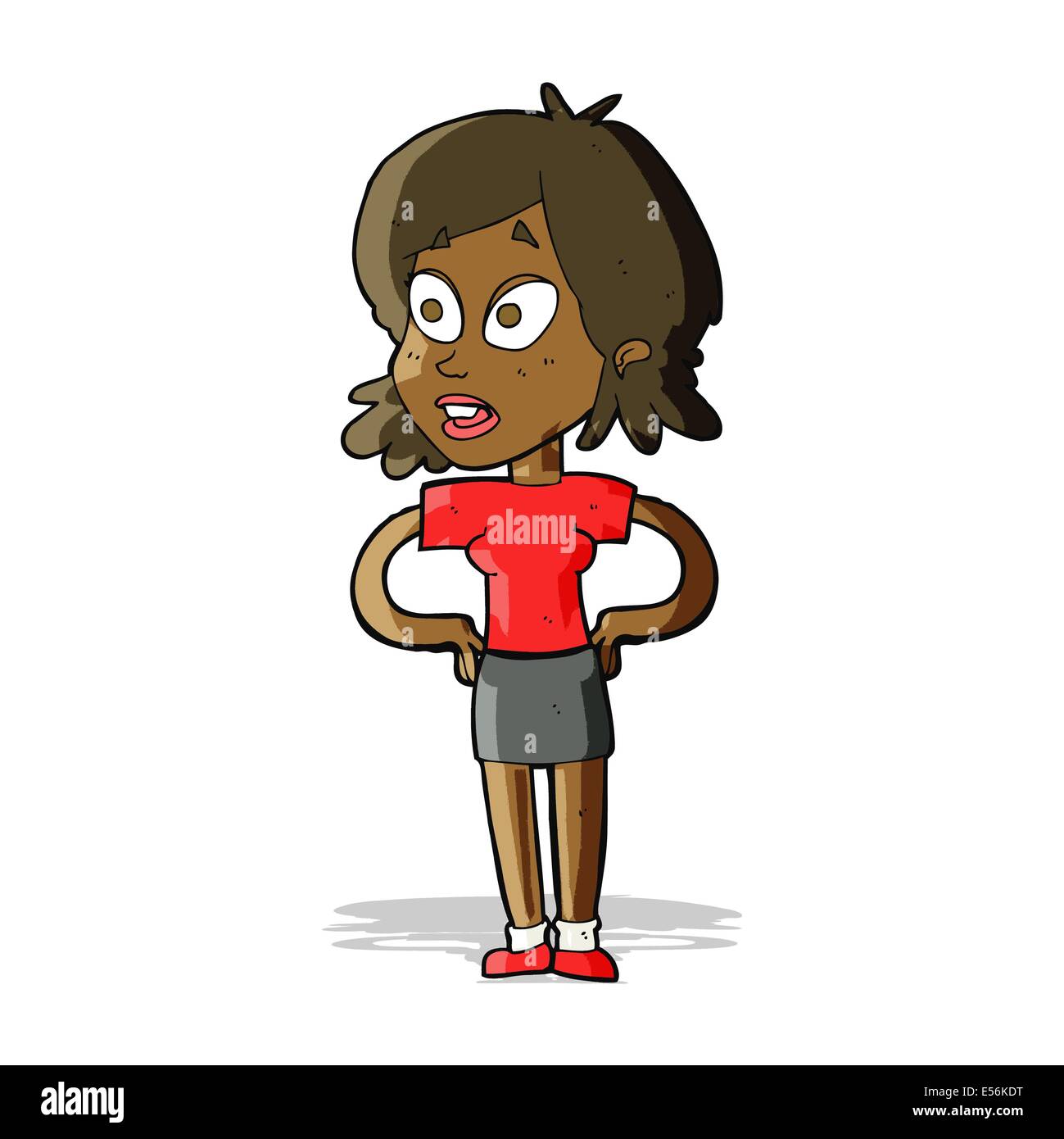 cartoon woman with hands on hips Stock Vector Image & Art - Alamy