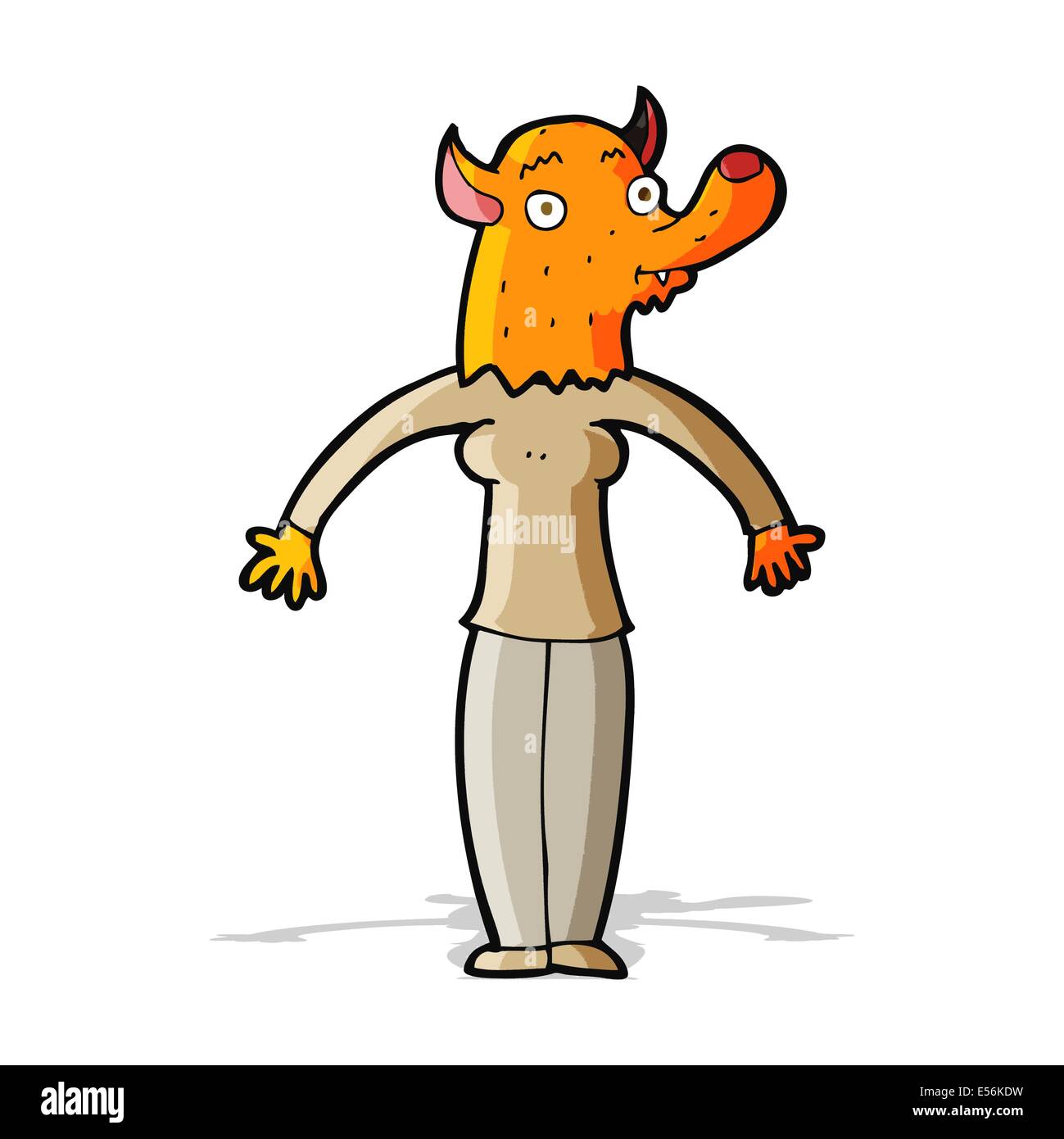 cartoon friendly fox woman Stock Vector Image & Art - Alamy