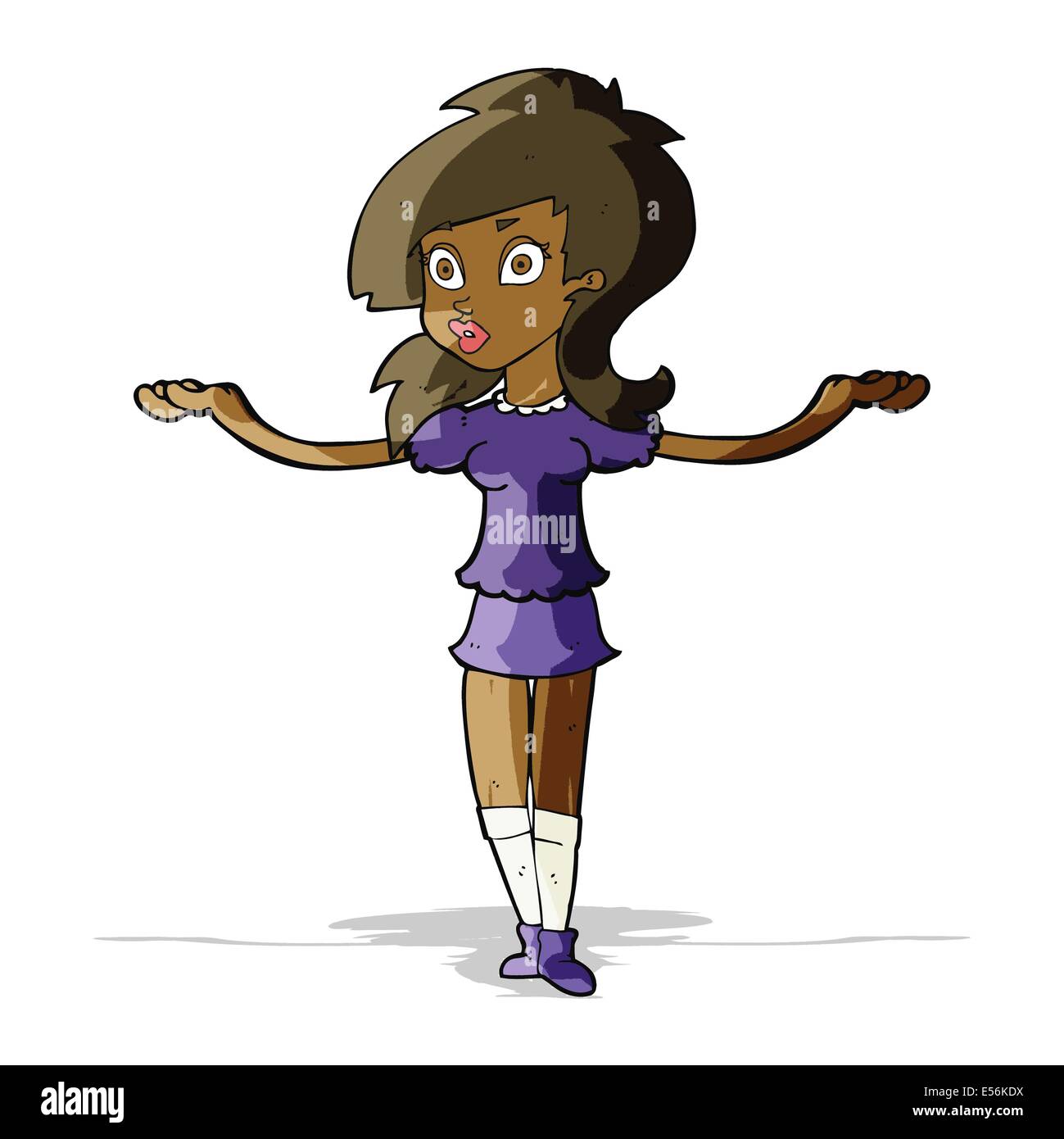 cartoon confused pretty girl Stock Vector Image & Art - Alamy