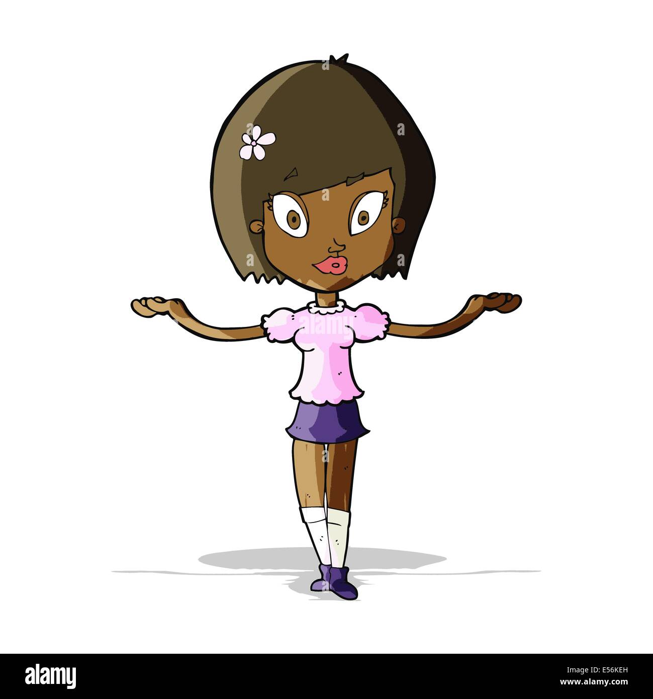 cartoon woman making balancing gesture Stock Vector Image & Art - Alamy