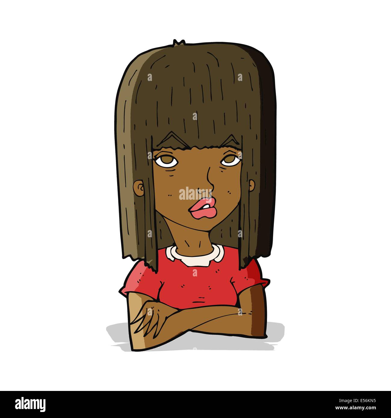 cartoon girl with folded arms Stock Vector Image & Art - Alamy