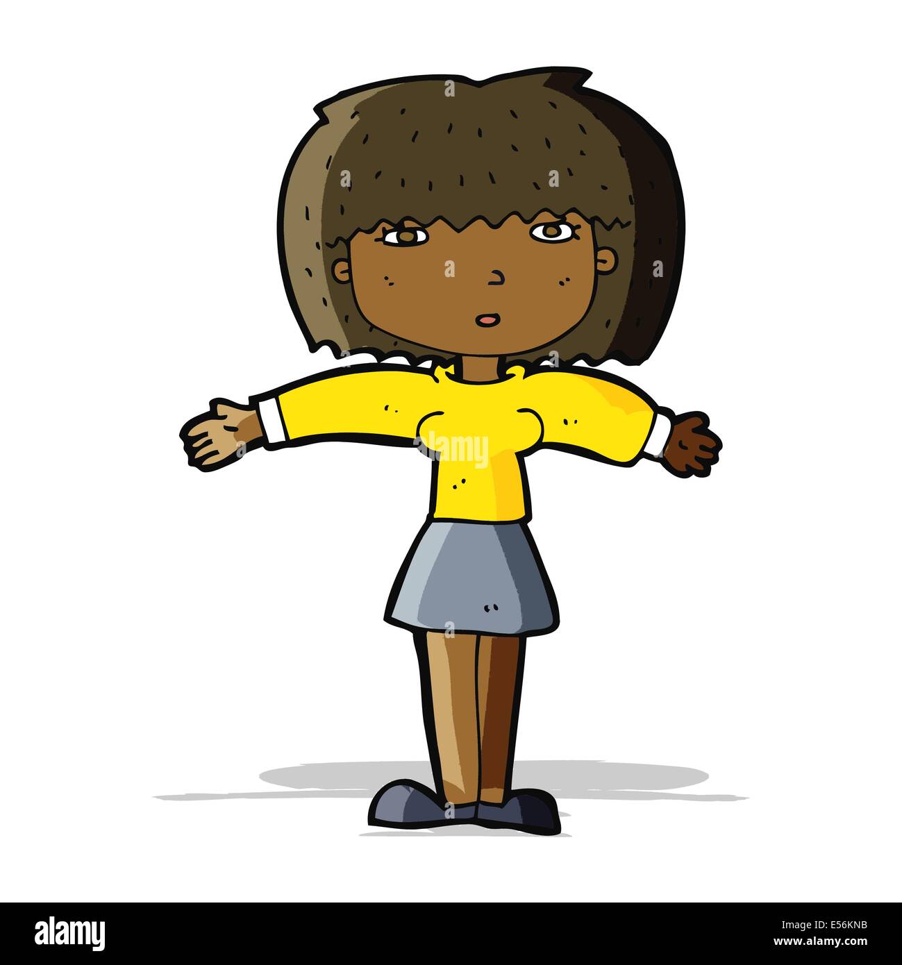 cartoon woman shrugging shoulders Stock Vector Image & Art - Alamy