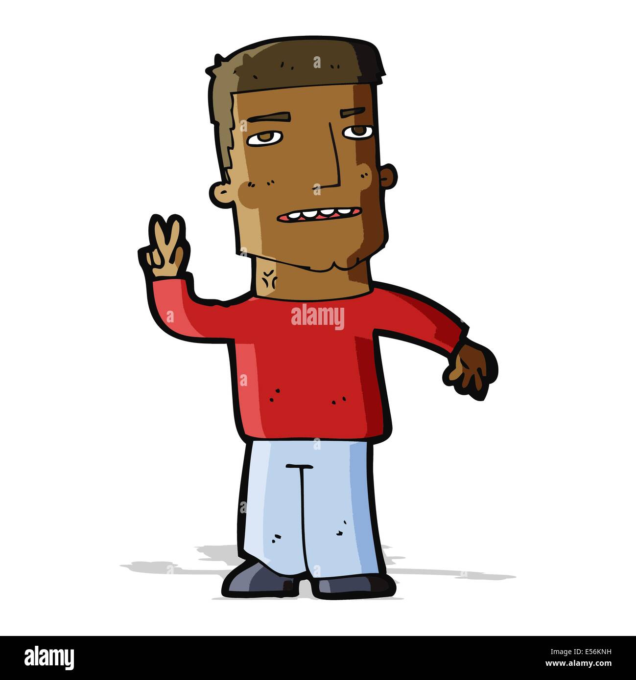 cartoon man giving peace sign Stock Vector Image & Art - Alamy