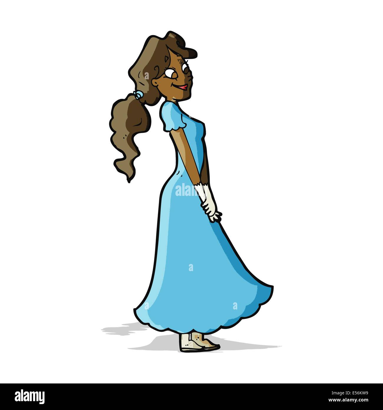 cartoon pretty woman in dress Stock Vector Image & Art - Alamy