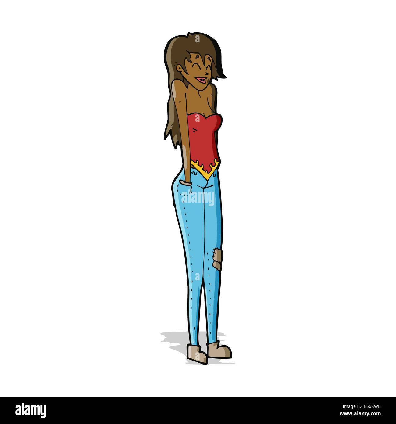 cartoon pretty woman shrugging shoulders Stock Vector Image & Art - Alamy
