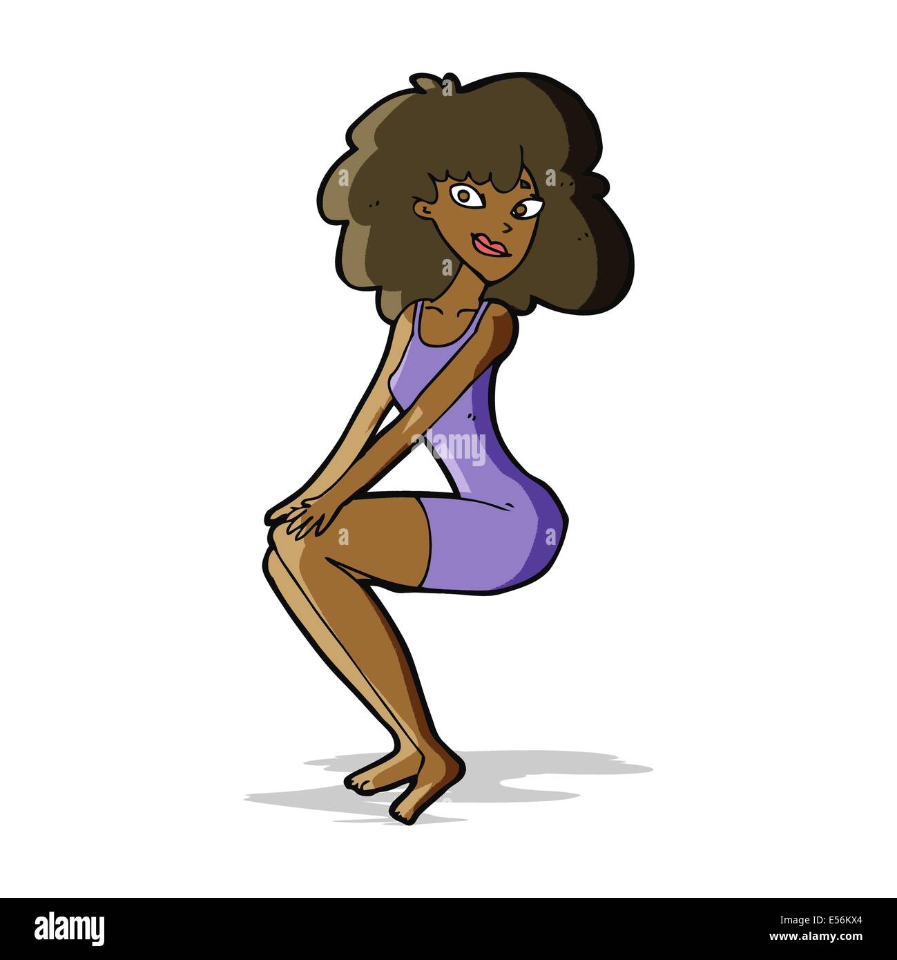 Cartoon sitting woman in dress hi-res stock photography and images - Alamy