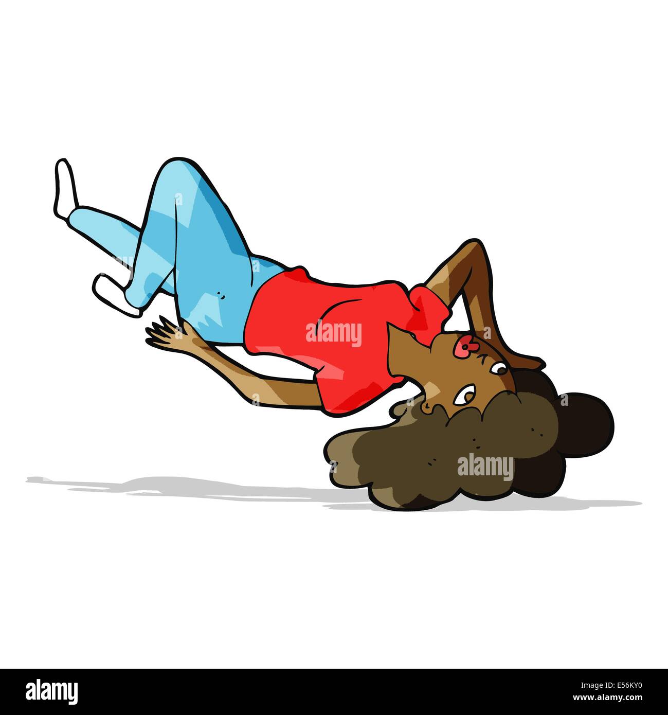 Cartoon Woman Lying On Floor High Resolution Stock Photography and ...