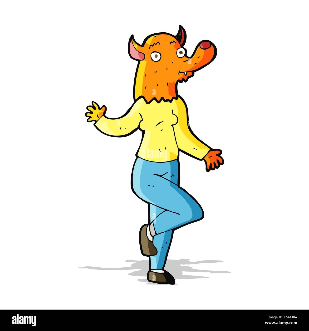 cartoon dancing fox woman Stock Vector Image & Art - Alamy