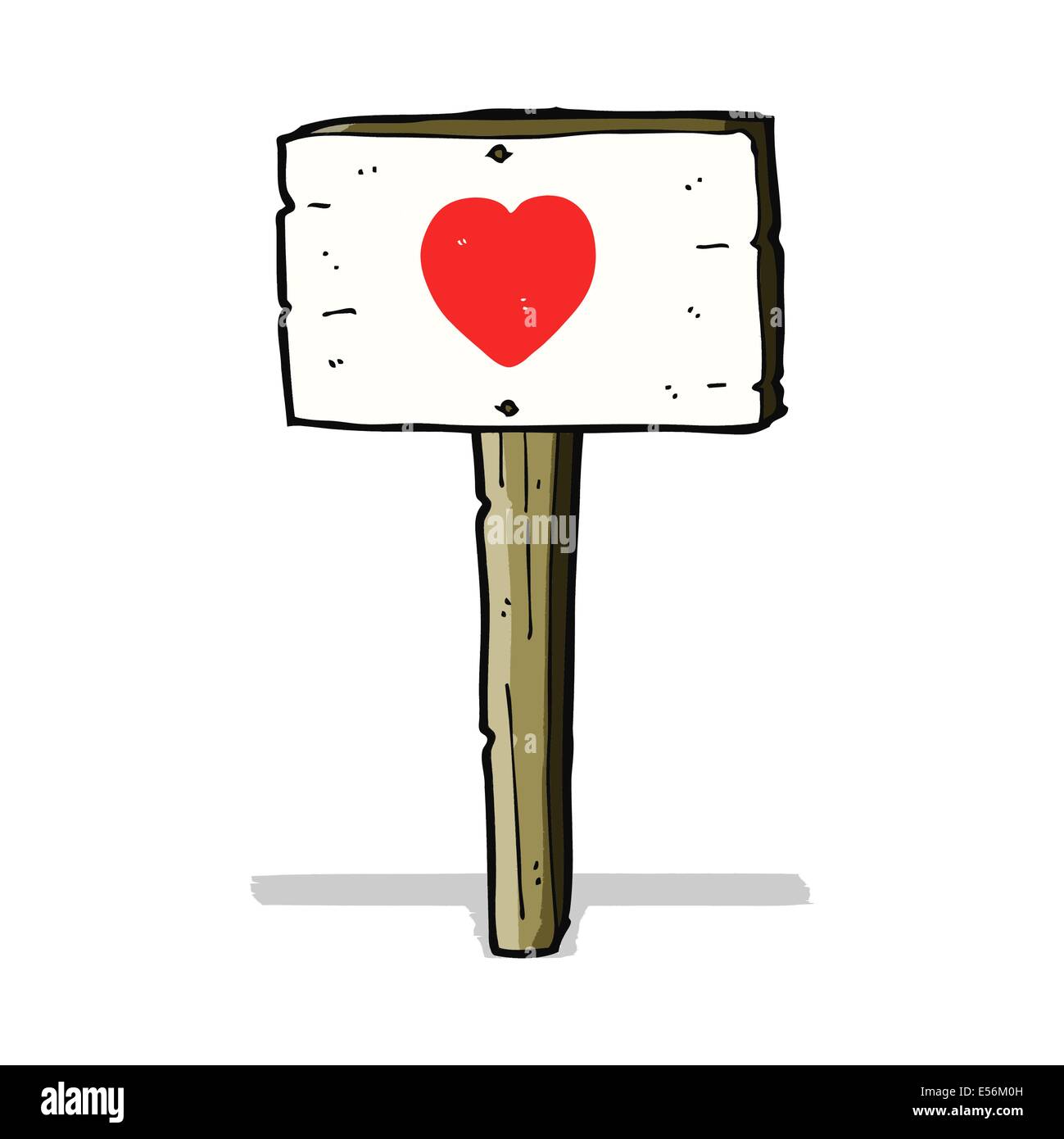 cartoon love heart sign post Stock Vector Image & Art - Alamy