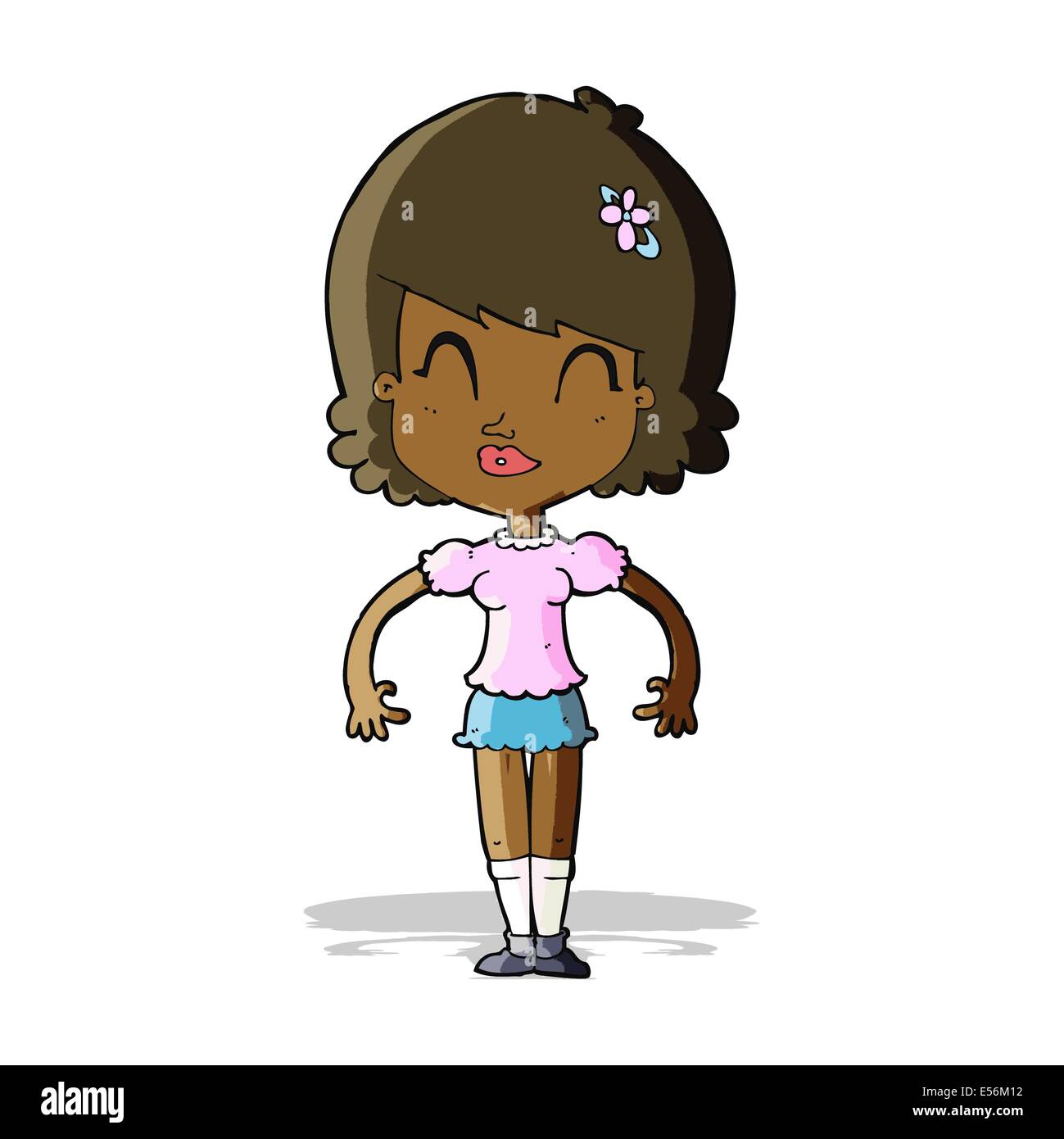 cartoon happy pretty woman Stock Vector Image & Art - Alamy