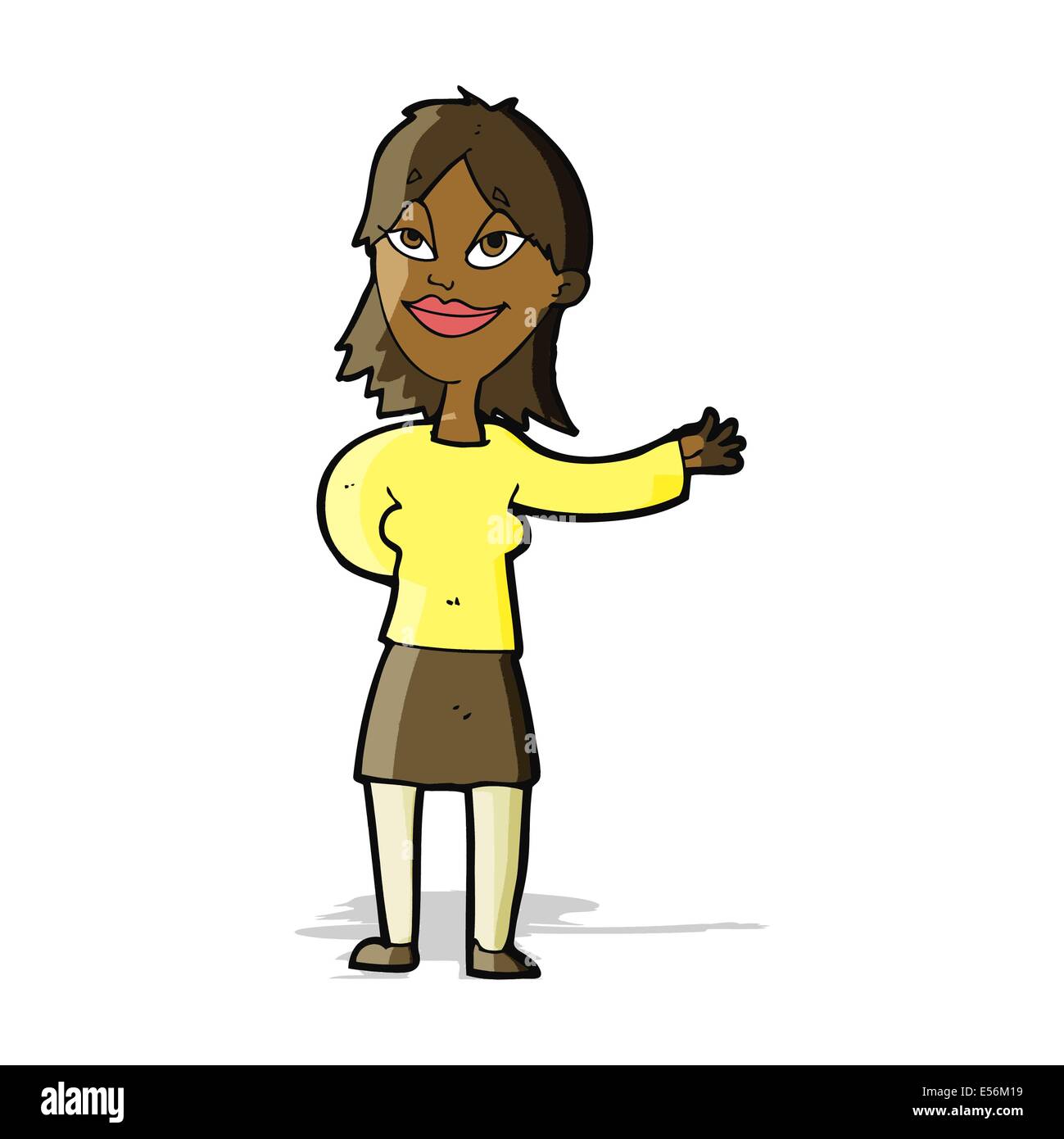 cartoon woman gesture to show something Stock Vector Image & Art - Alamy