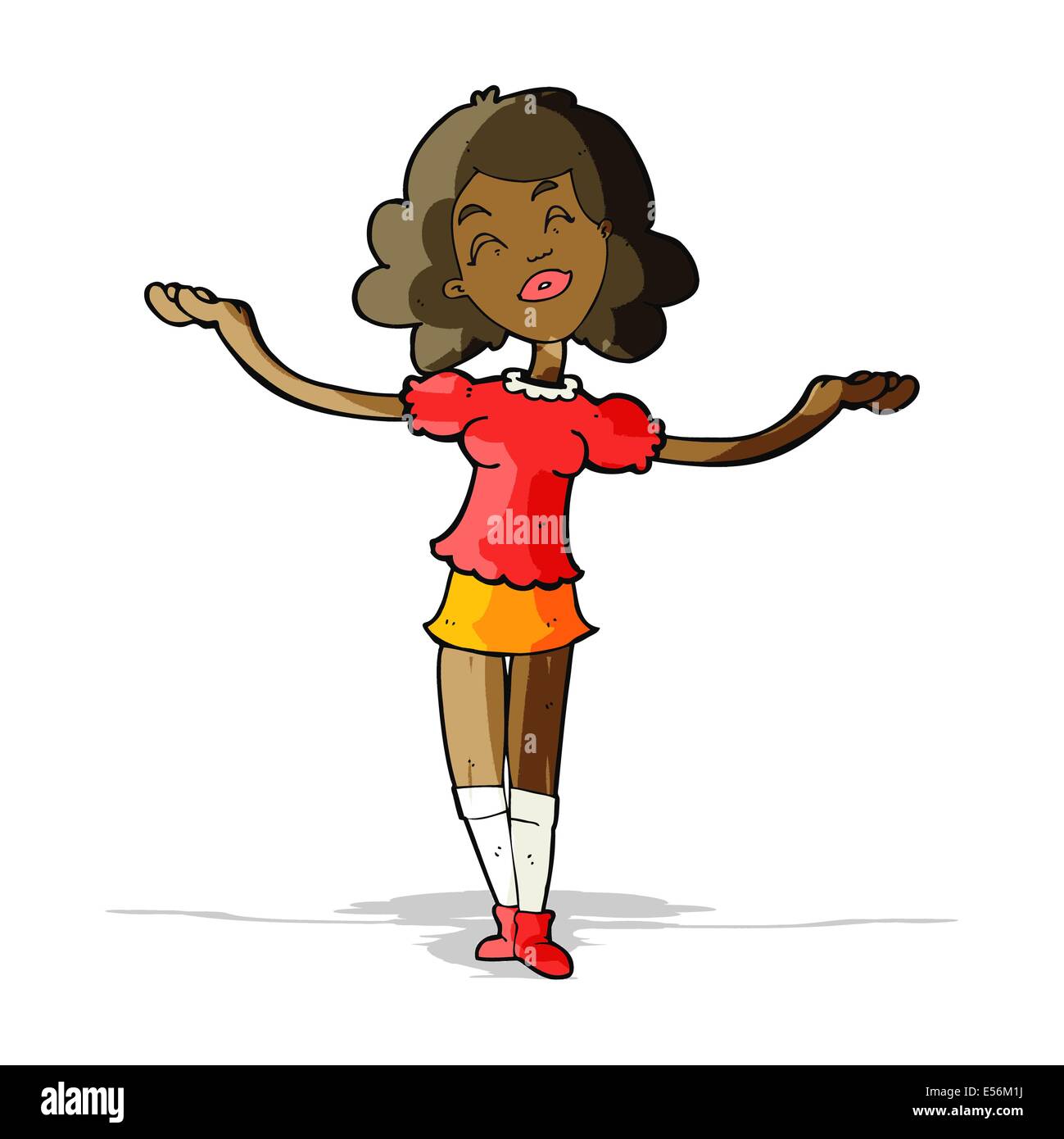 cartoon woman taking praise Stock Vector Image & Art - Alamy