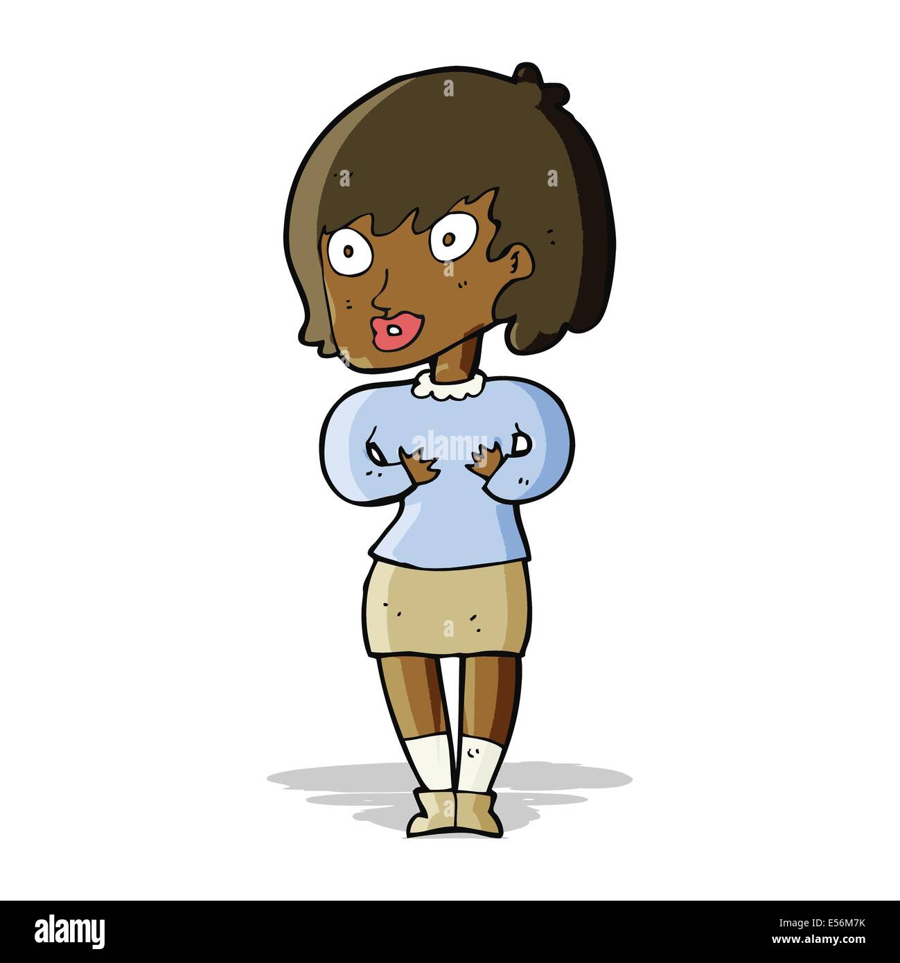 cartoon woman making Who Me? gesture Stock Vector Image & Art - Alamy