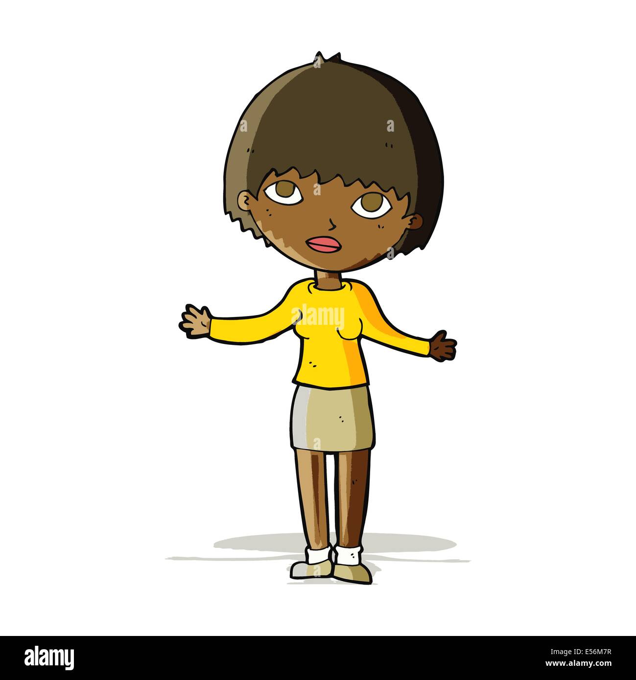 cartoon woman shrugging Stock Vector Image & Art - Alamy
