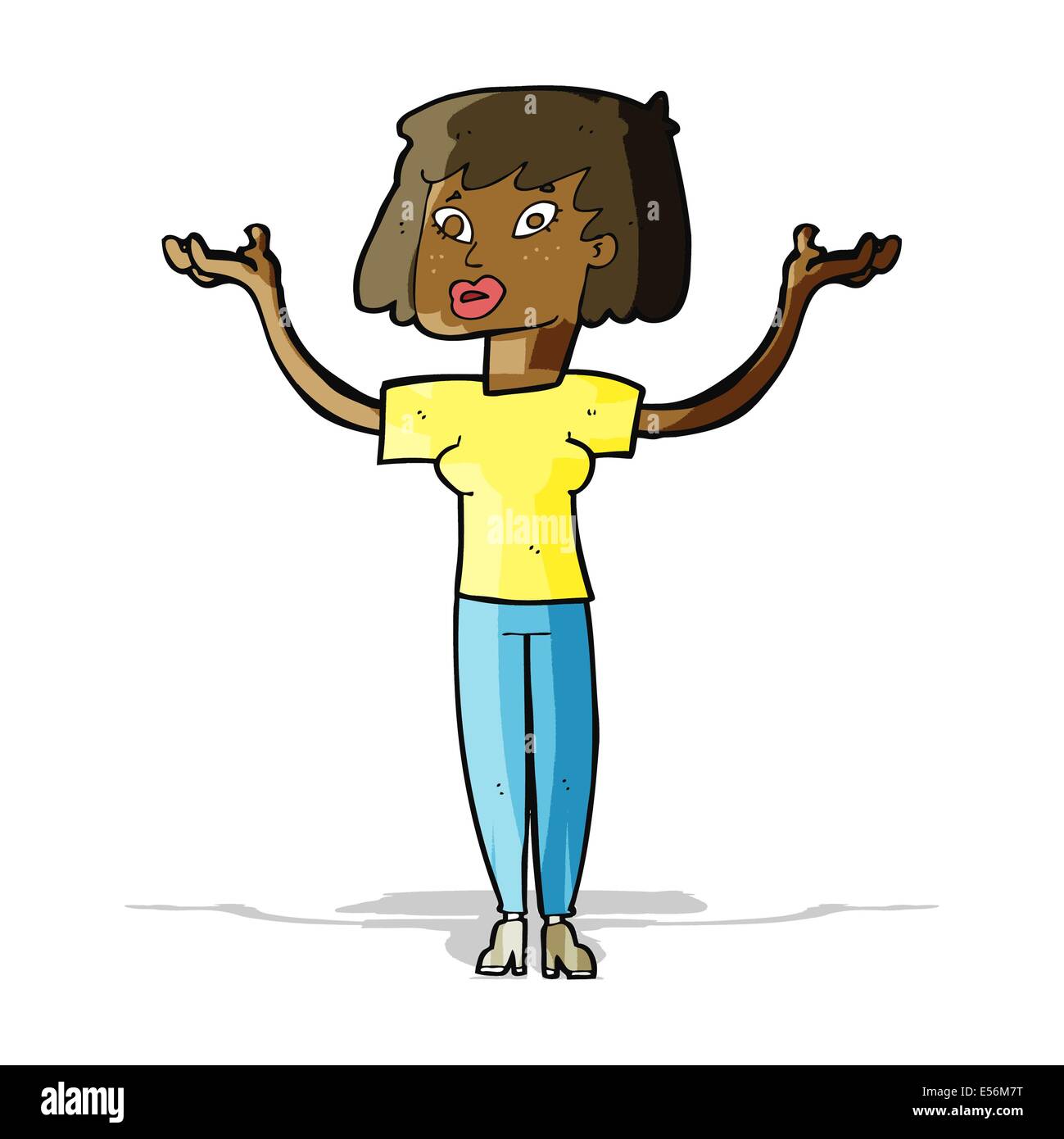 cartoon woman holding up hands Stock Vector Image & Art - Alamy