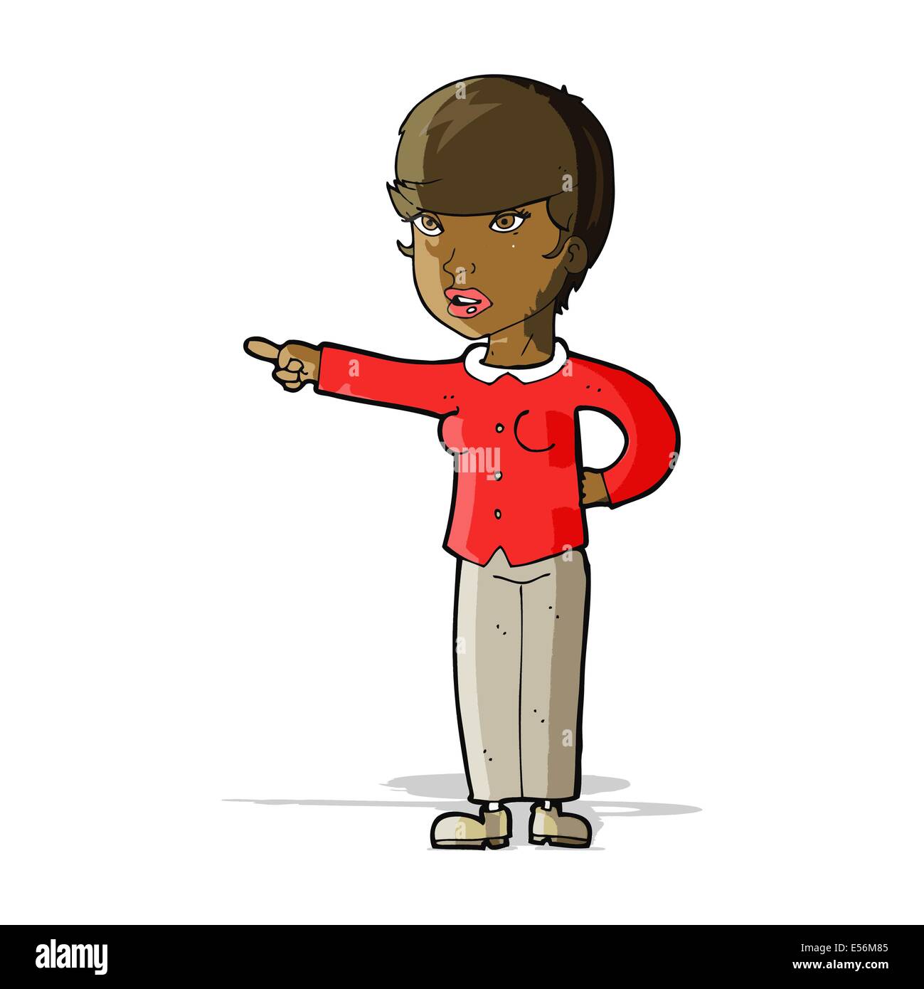 cartoon woman pointing finger of blame Stock Vector Image & Art - Alamy