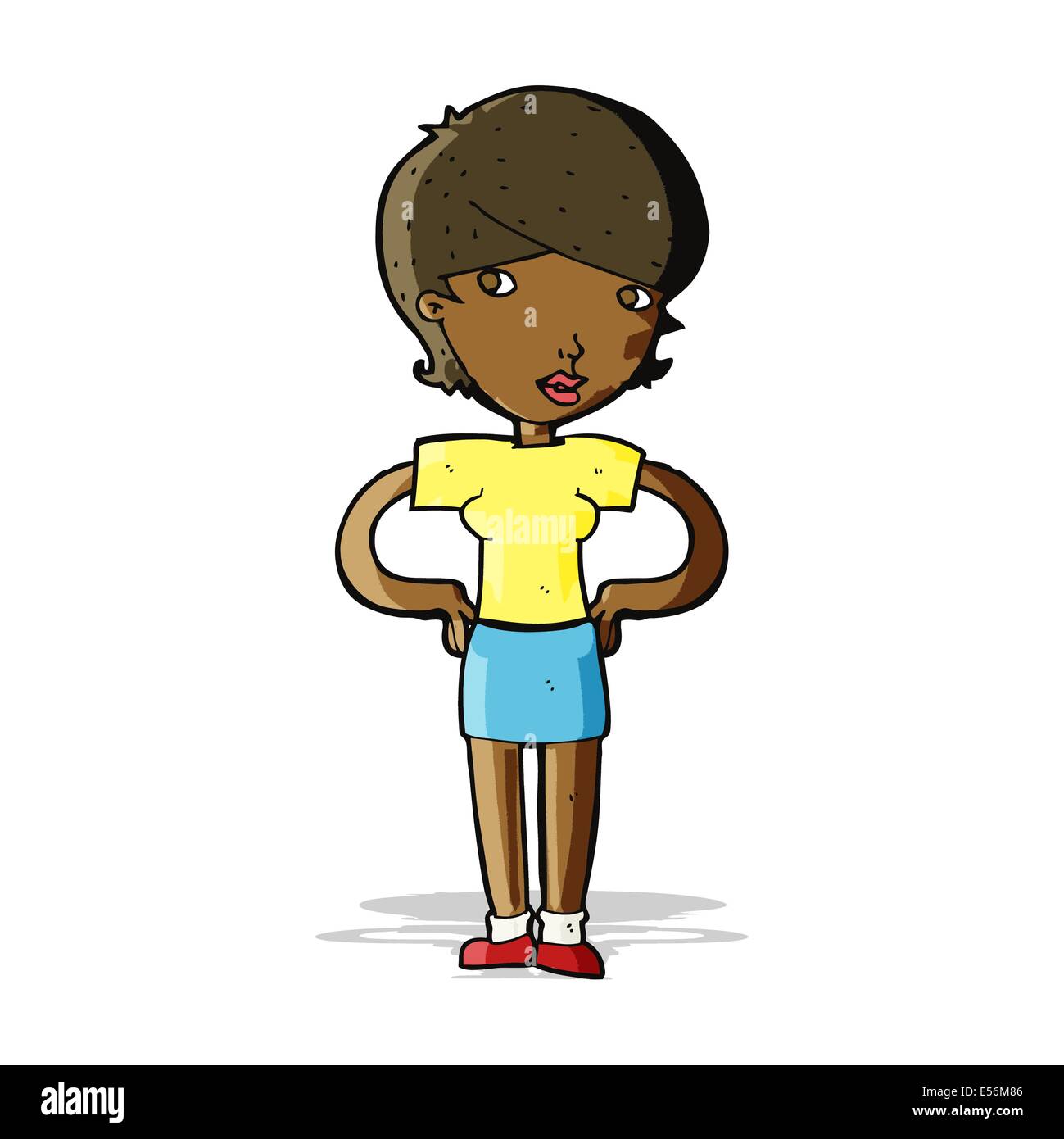 cartoon woman with hands on hips Stock Vector Image & Art - Alamy