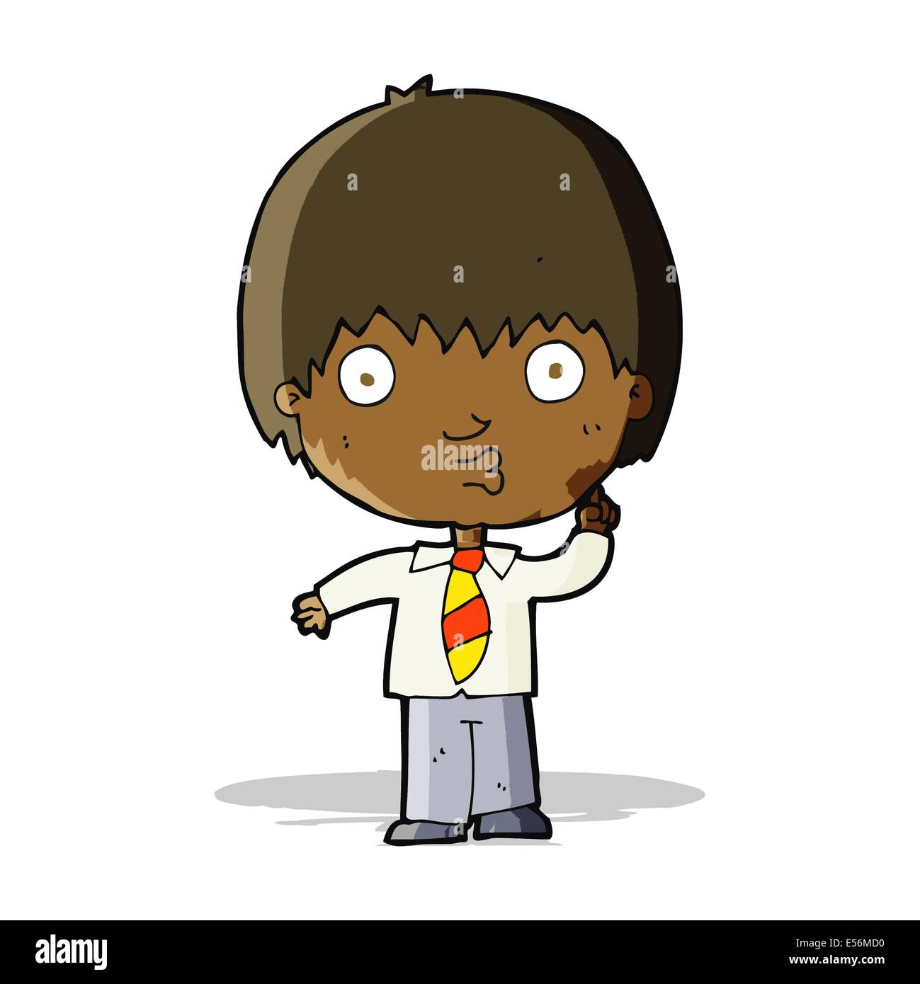 cartoon school boy answering question Stock Vector Image & Art - Alamy