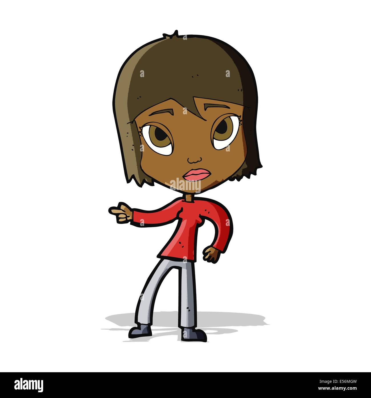 cartoon pointing woman Stock Vector Image & Art - Alamy