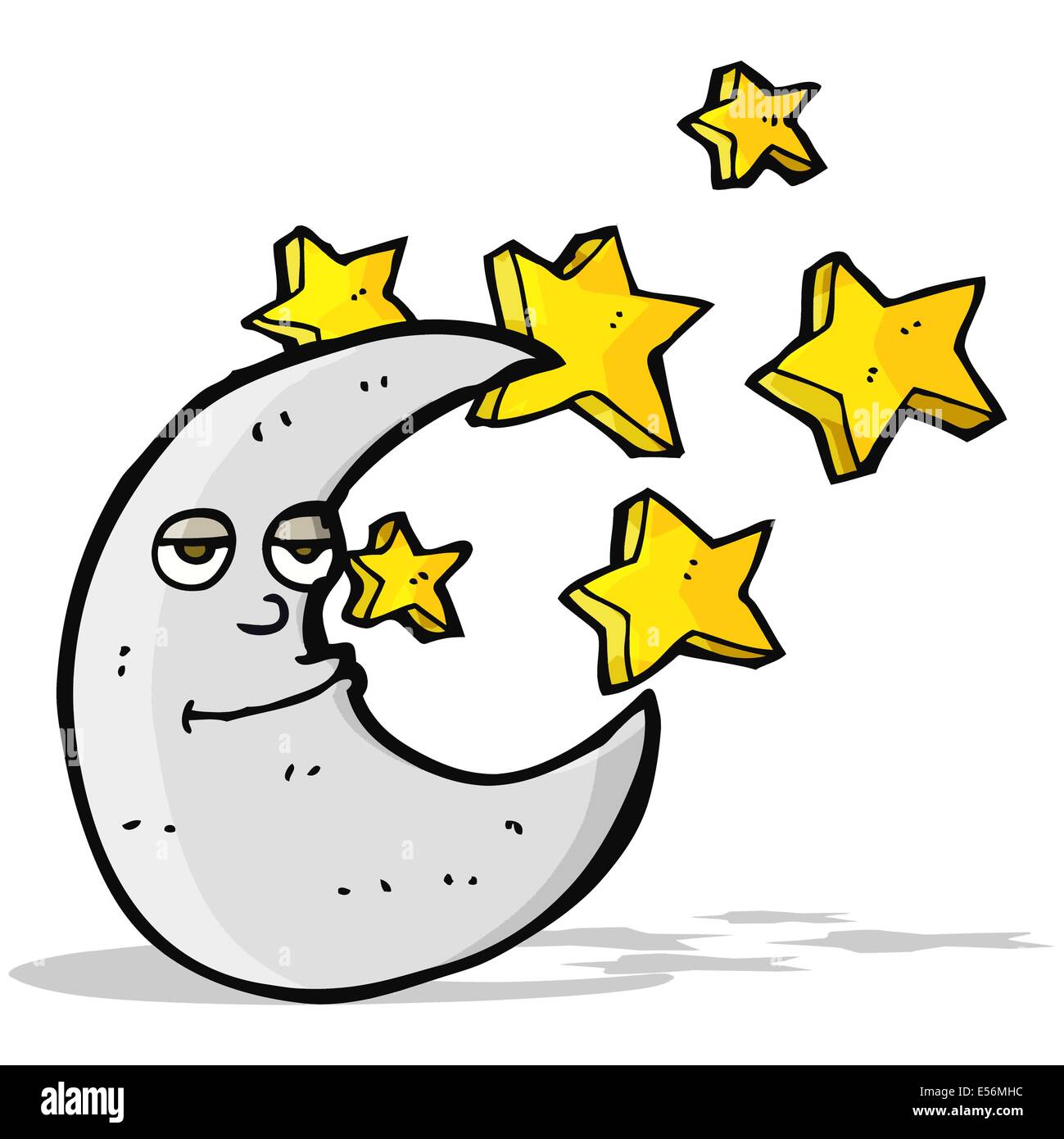 happy cartoon moon Stock Vector Image & Art - Alamy