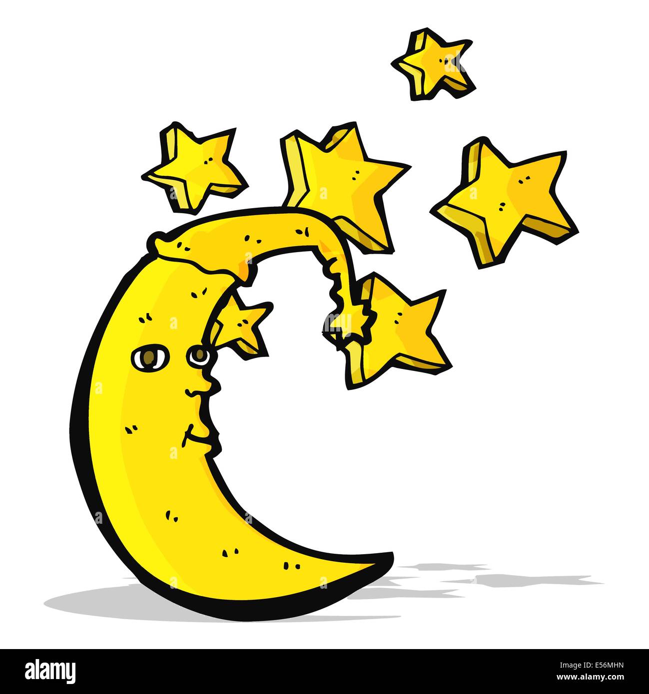 sleepy moon cartoon Stock Vector Image & Art - Alamy