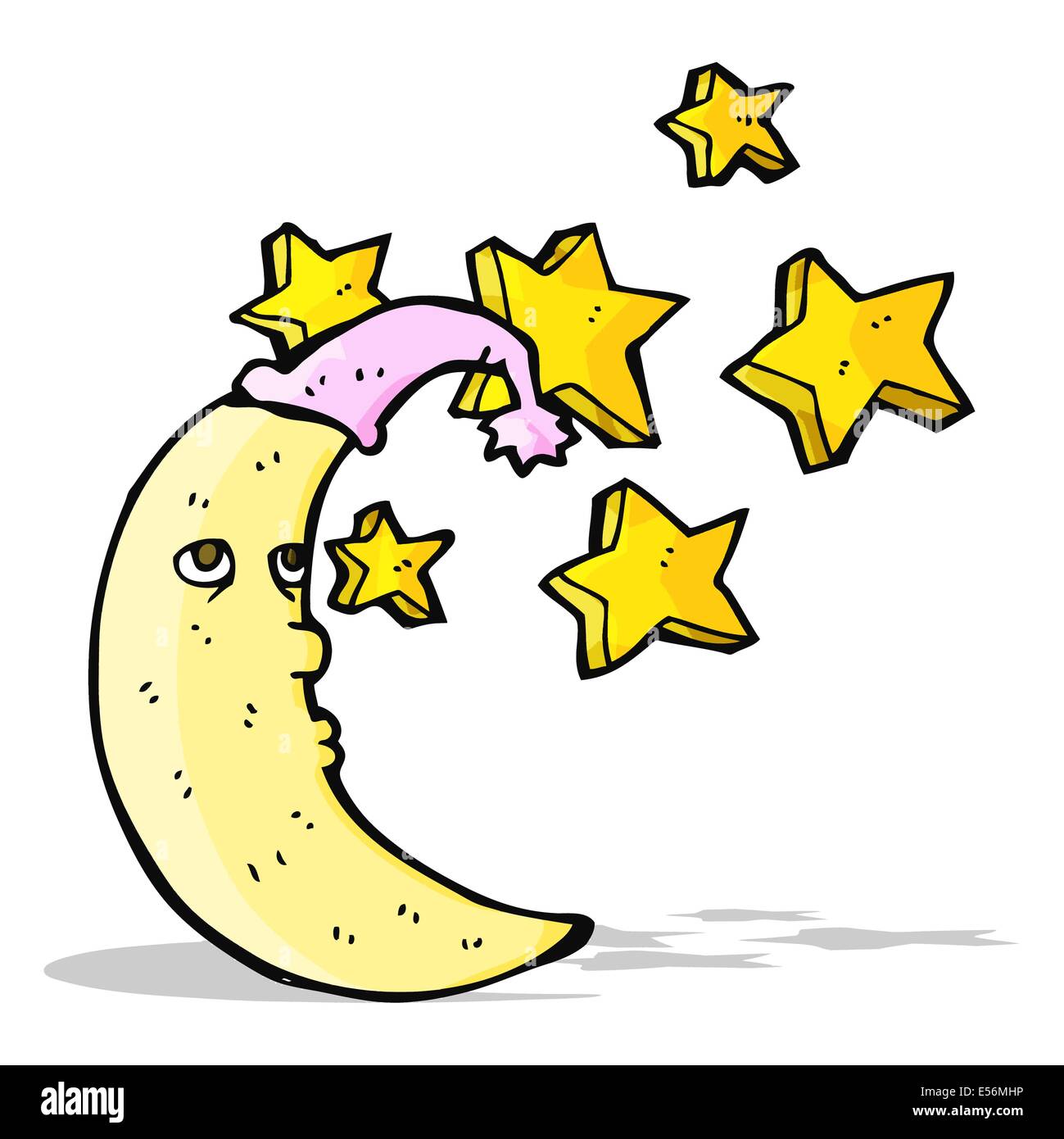 sleepy moon cartoon Stock Vector Image & Art - Alamy