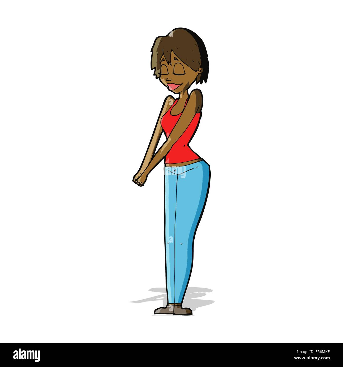 cartoon content woman Stock Vector Image & Art - Alamy