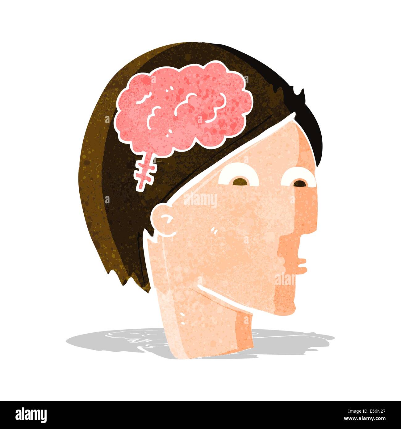 cartoon head with brain symbol Stock Vector Image & Art - Alamy