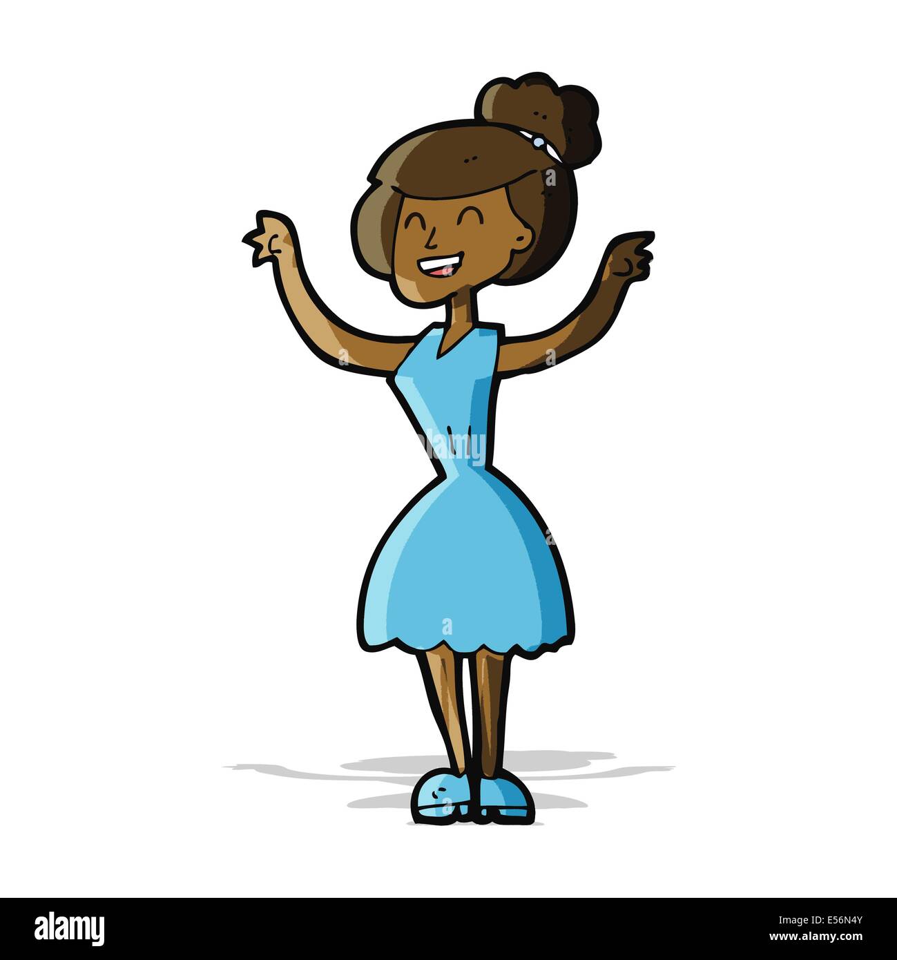 Cartoon woman raised arms hi-res stock photography and images - Alamy