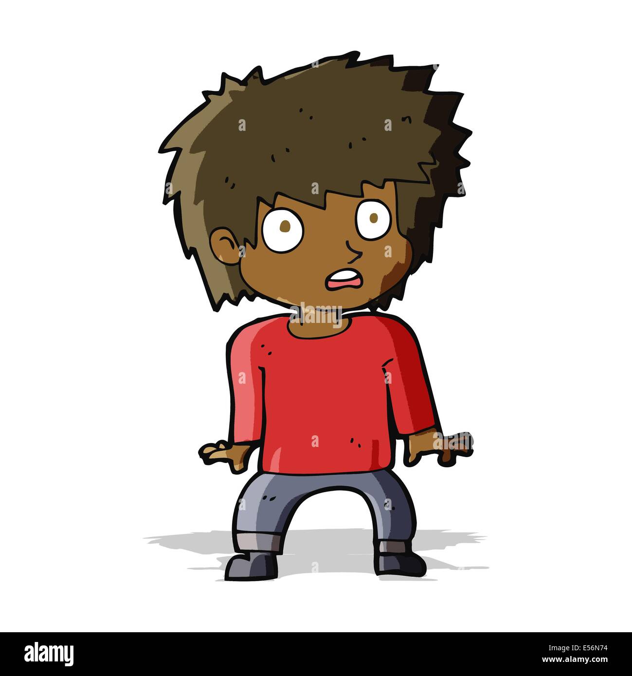 cartoon frightened boy Stock Vector Image & Art - Alamy