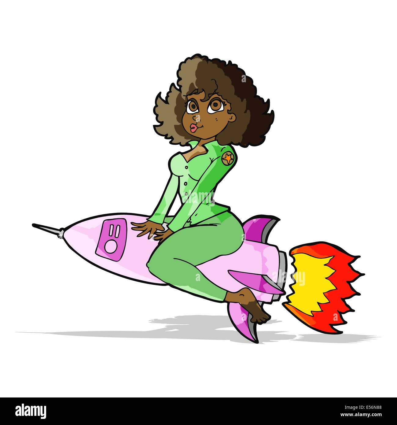 cartoon army pin up girl riding missile Stock Vector Image & Art - Alamy