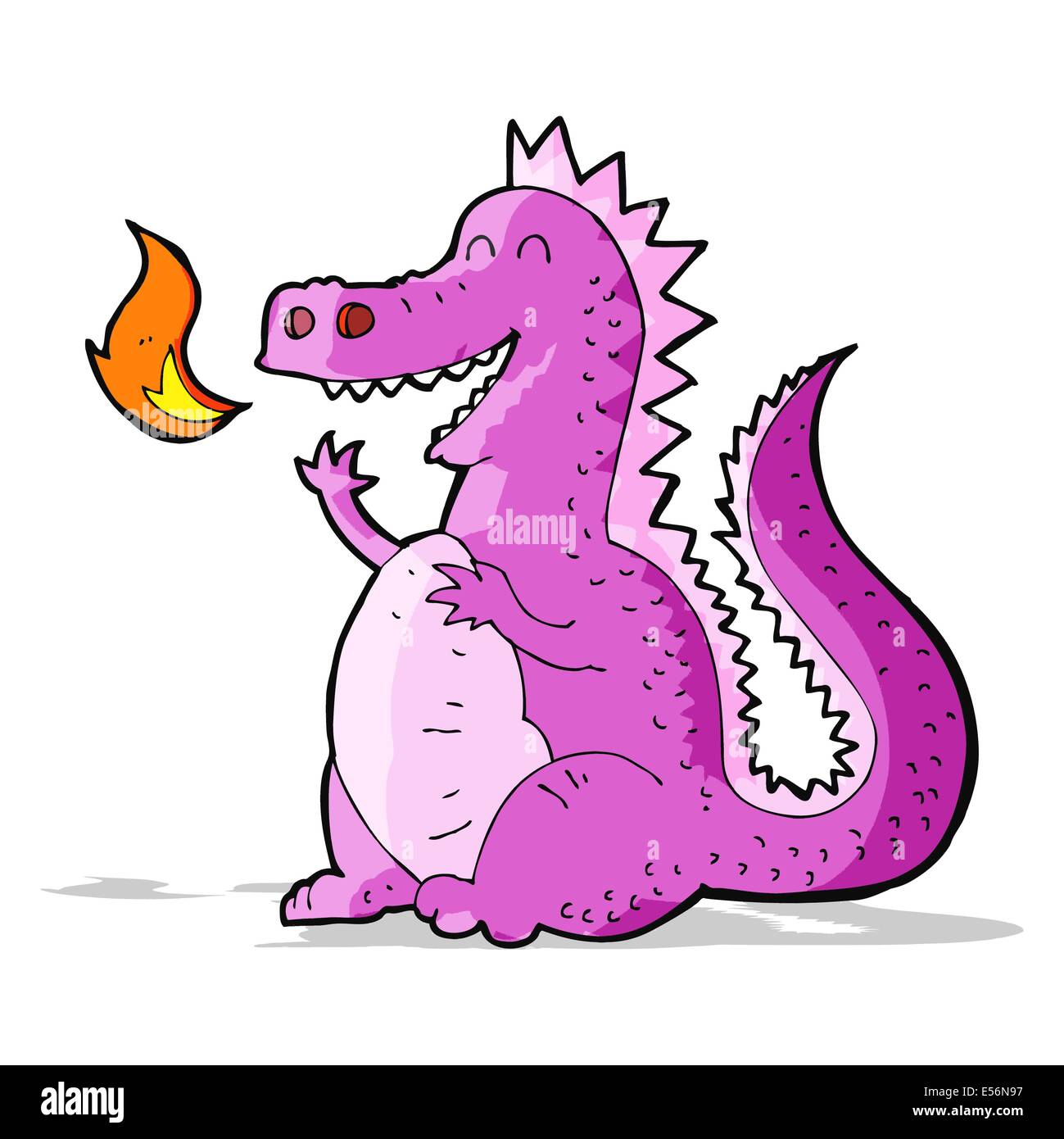 cartoon fire breathing dragon Stock Vector Image & Art - Alamy