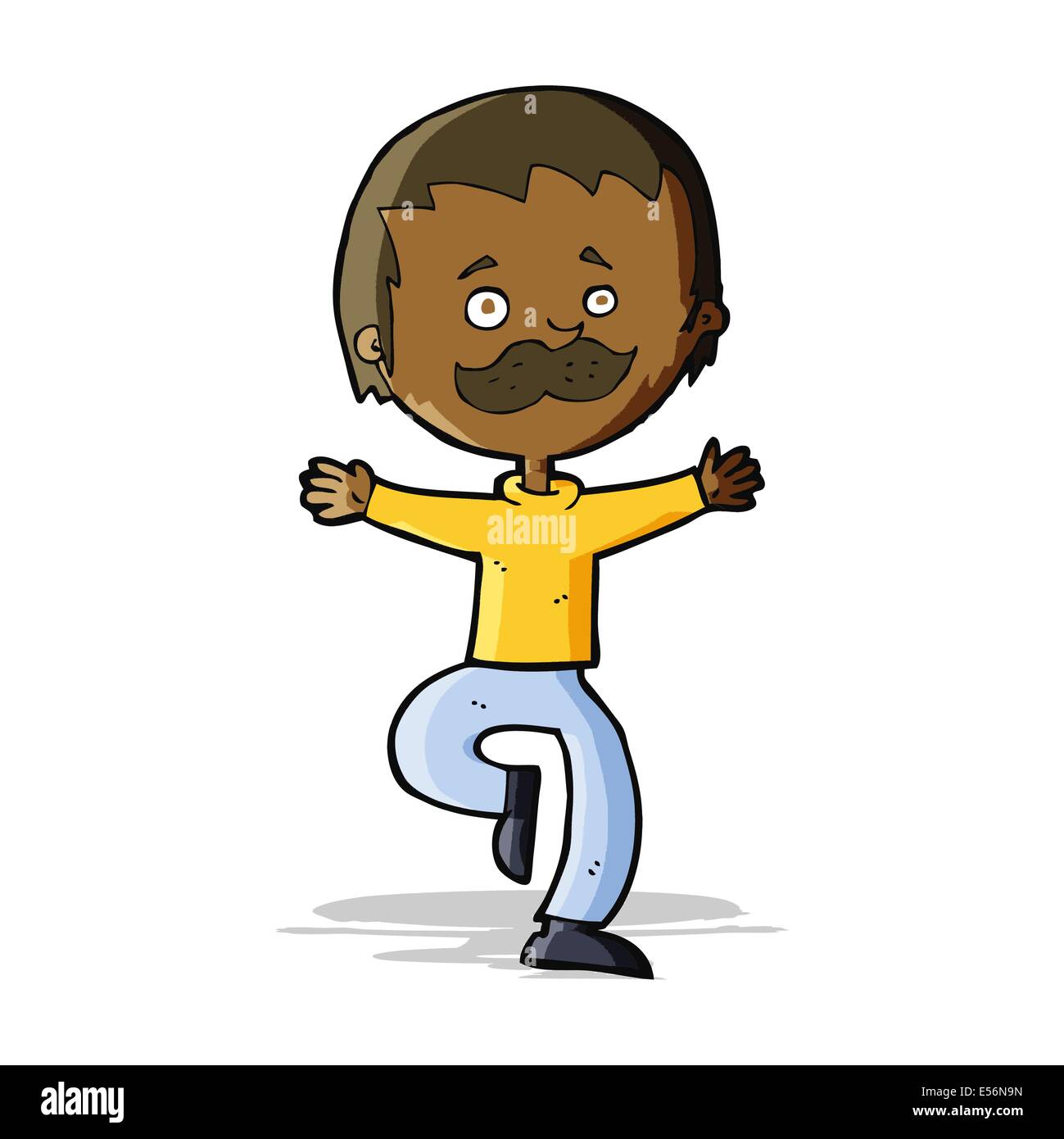 cartoon dancing man with mustache Stock Vector Image & Art - Alamy