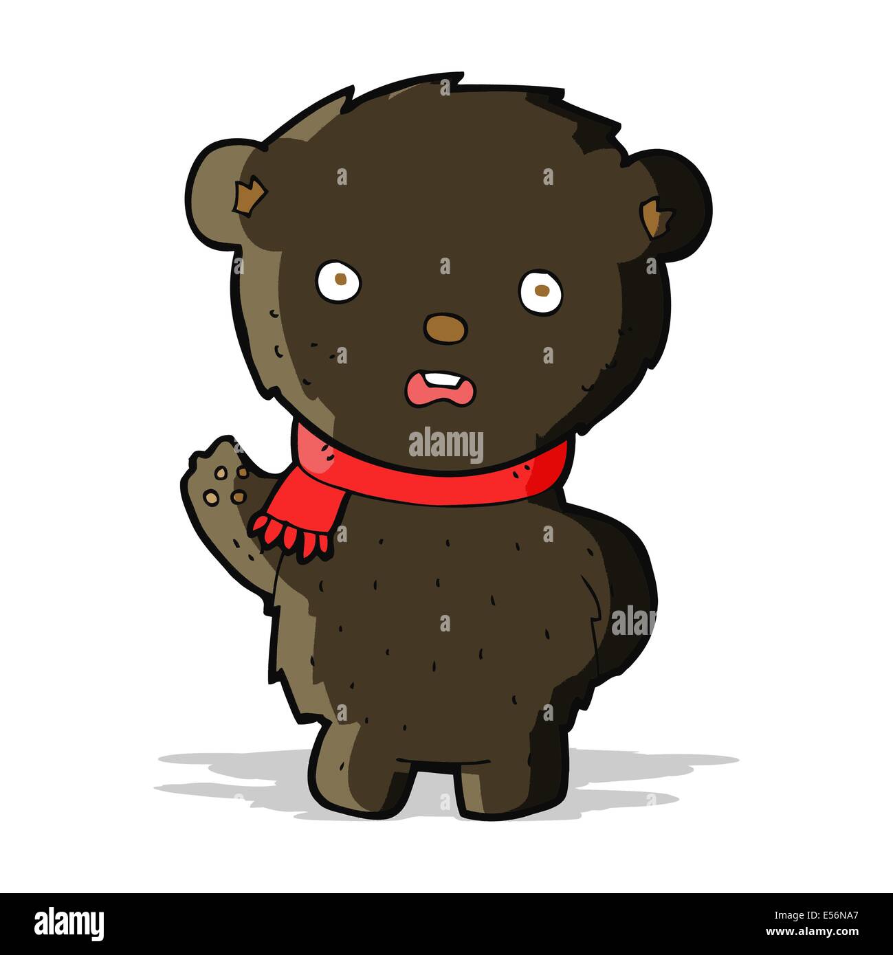 cartoon black bear wearing scarf Stock Vector Image & Art - Alamy