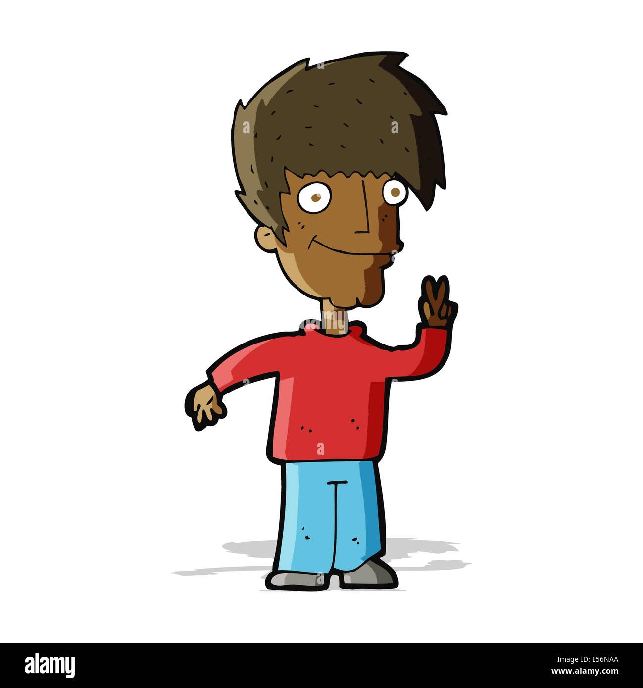 cartoon man giving peace sign Stock Vector Image & Art - Alamy