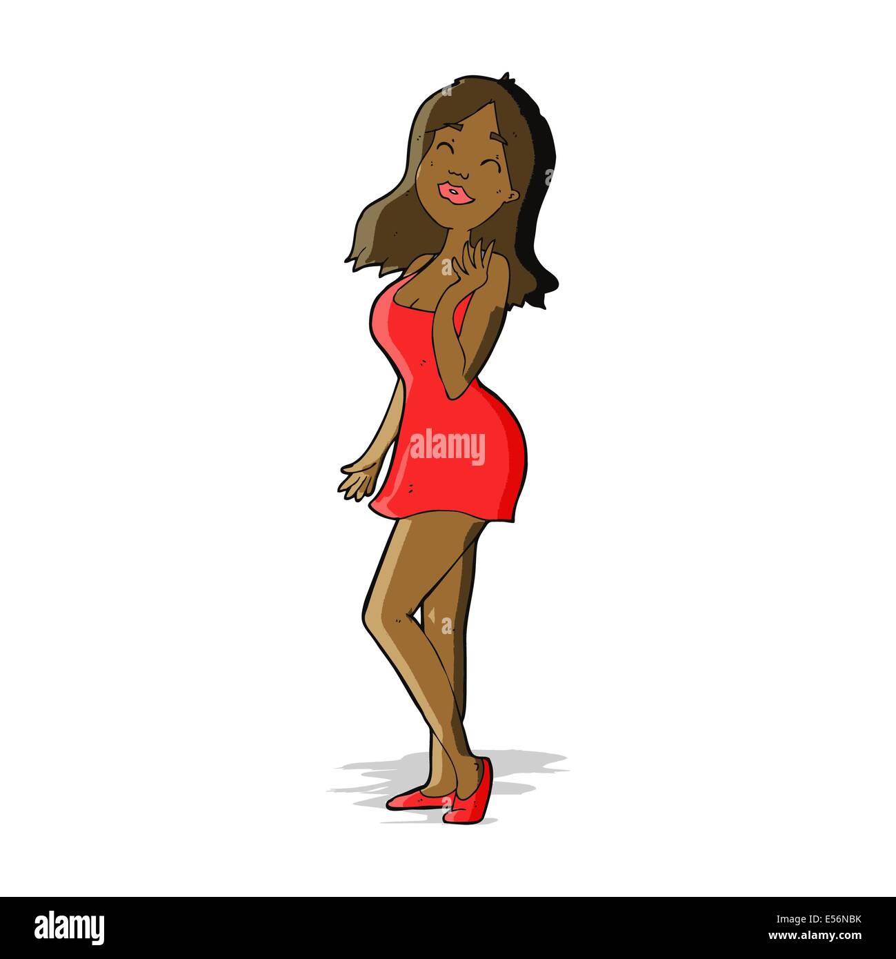 cartoon pretty woman in cocktail dress Stock Vector Image & Art - Alamy