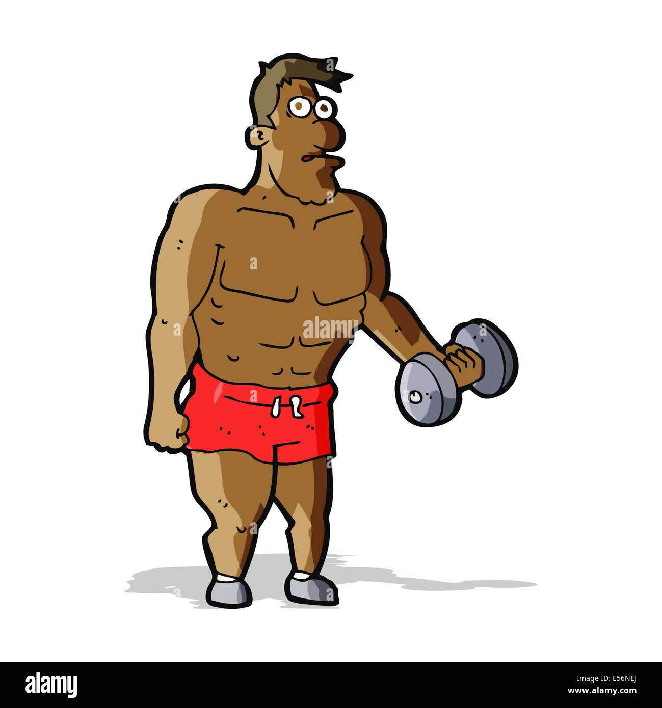 cartoon man lifting weights Stock Vector Image & Art - Alamy