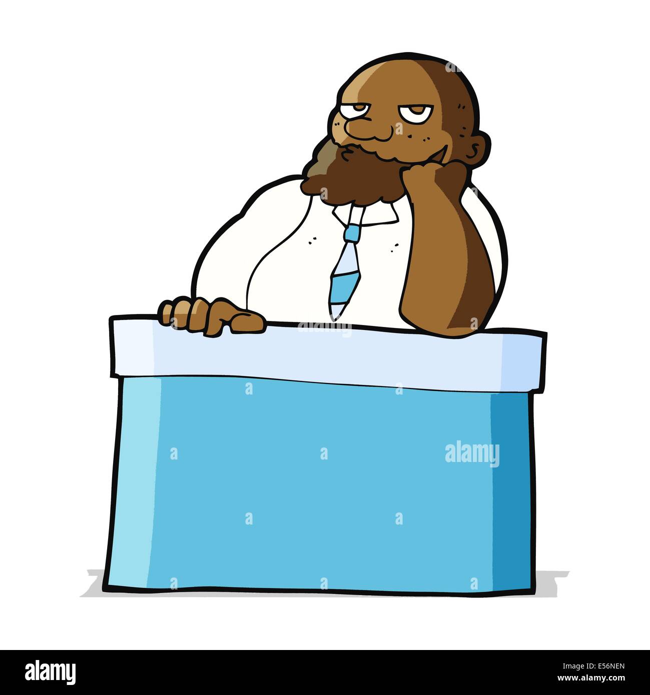 cartoon bored man at desk Stock Vector Image & Art - Alamy