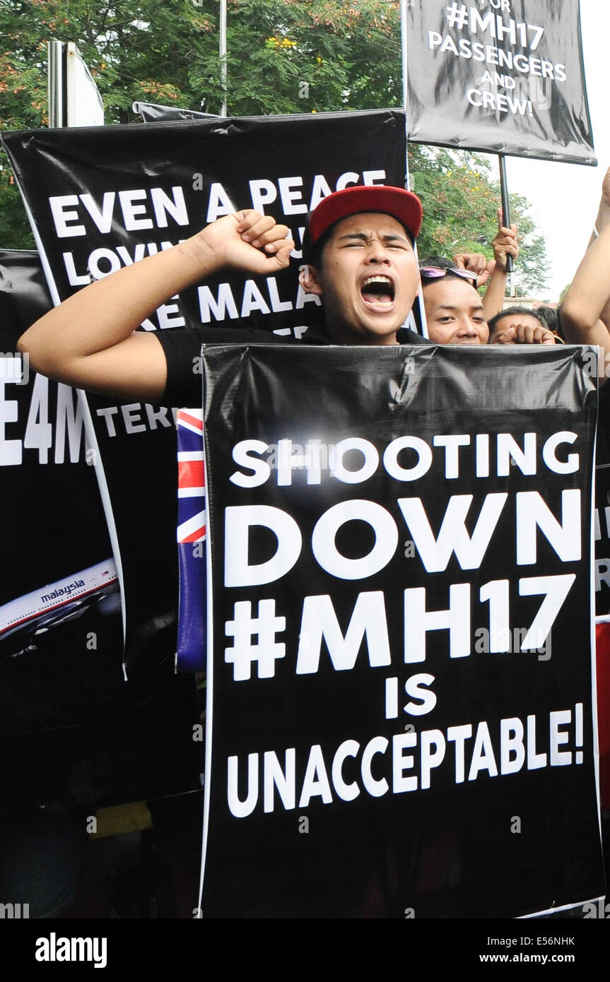 Kuala Lumpur. 22nd July, 2014. Protesters shout slogans demanding ...