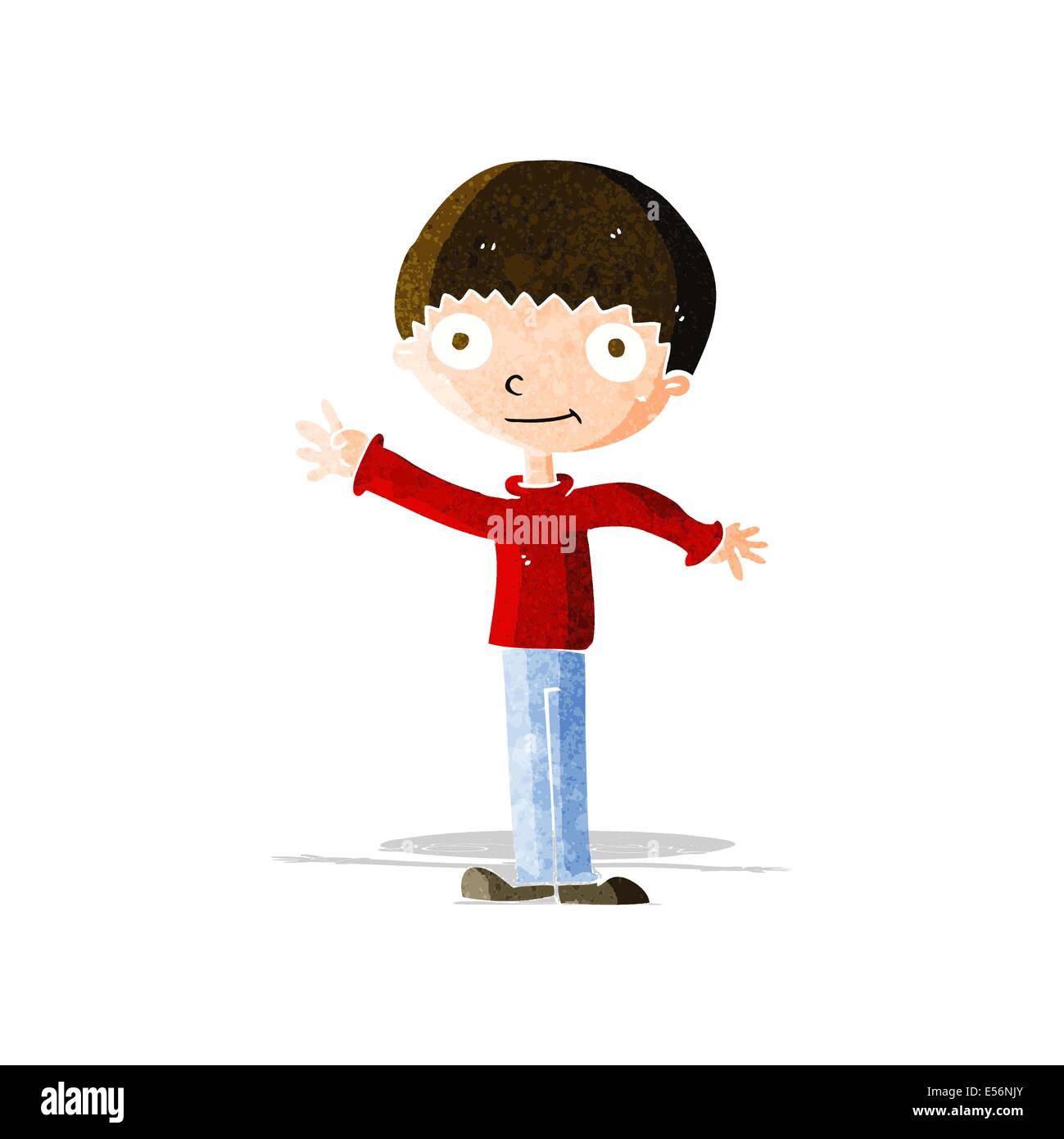 cartoon happy waving boy Stock Vector Image & Art - Alamy